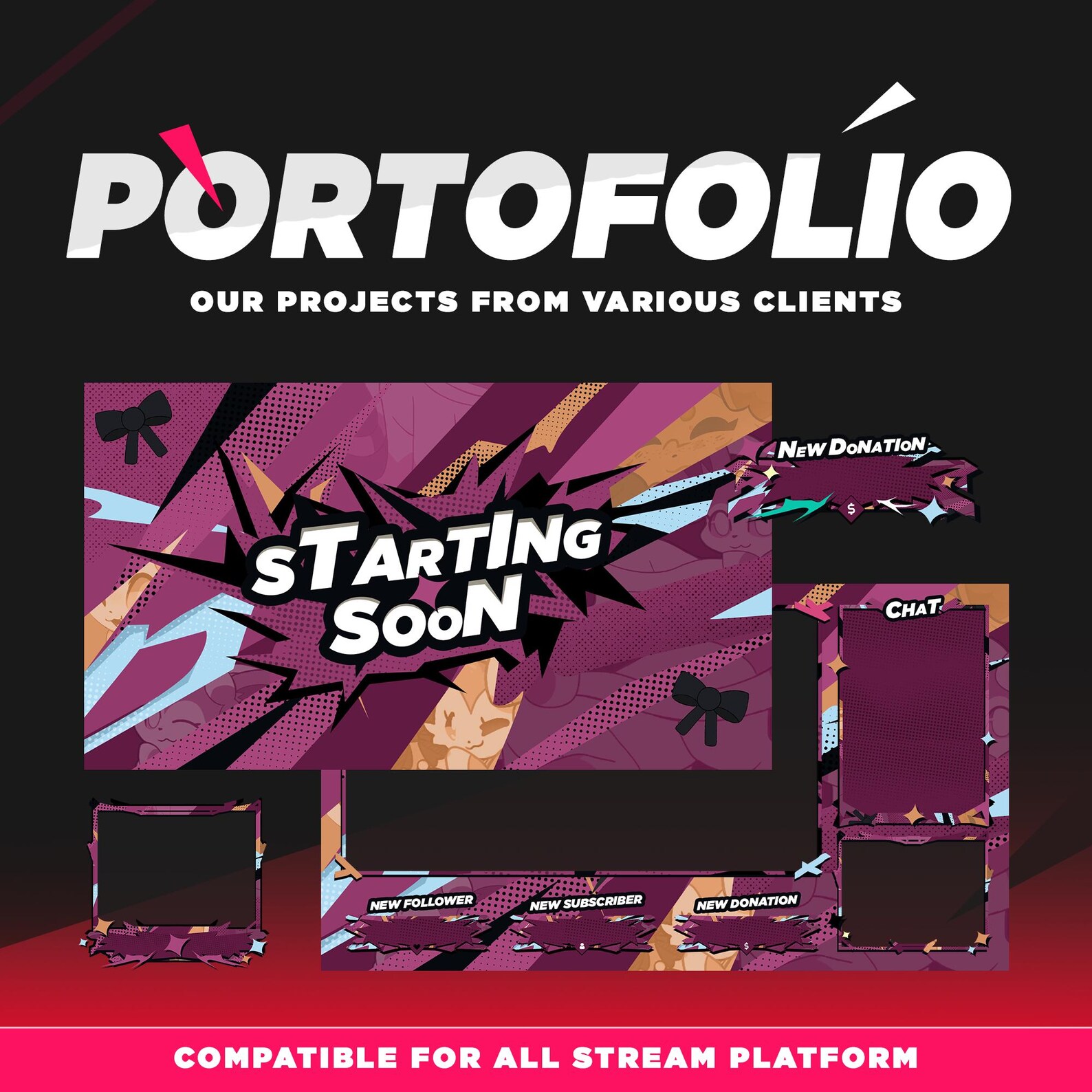 Custom Stream Overlay Package | Twitch Overlay | Animated Bundle Alert ...