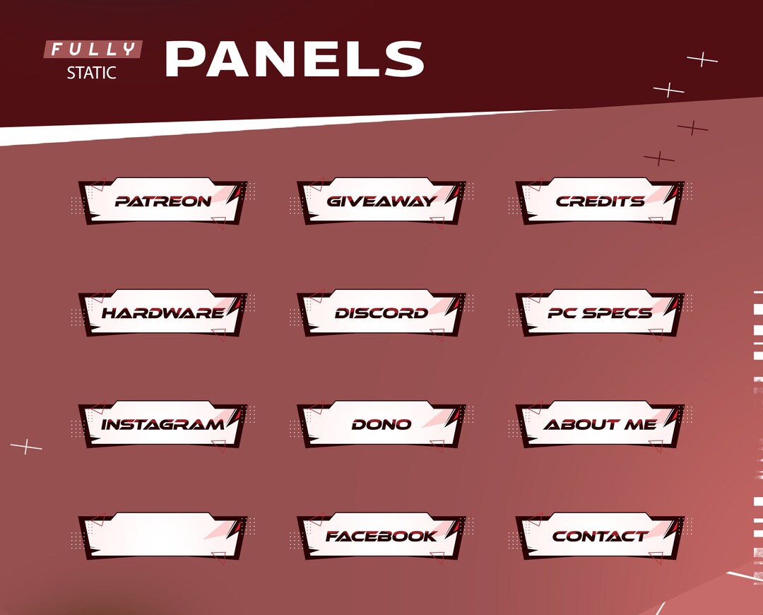 Dynamic Edge Static Twitch Overlay Stream Panel Bundle/dark Theme/brush Design/abstract/streamer ...