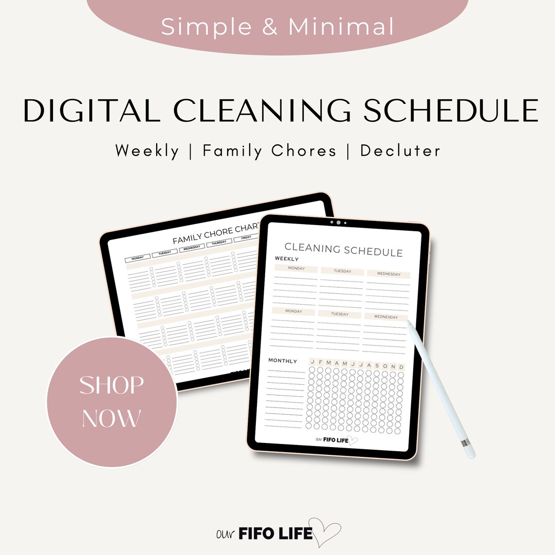 Cleaning Schedule Declutter Schedule Family Chore Template for Busy ...