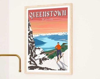 Queenstown Travel Poster - Etsy