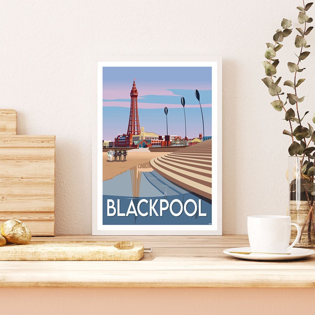 Blackpool Travel Poster, England - Etsy