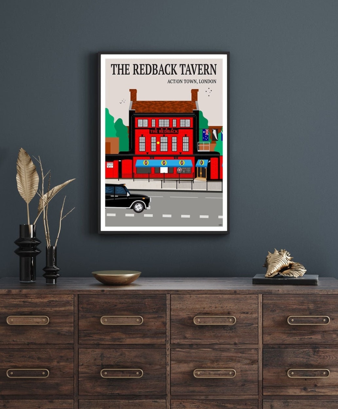 The Redback Tavern Travel Poster, London - Etsy