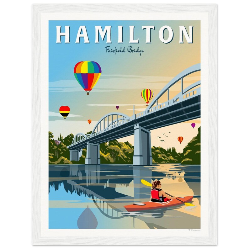 Hamilton - Fairfield Bridge - Travel Poster, New Zealand - Etsy