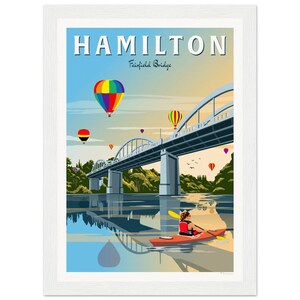 Hamilton - Fairfield Bridge - Travel Poster, New Zealand - Etsy