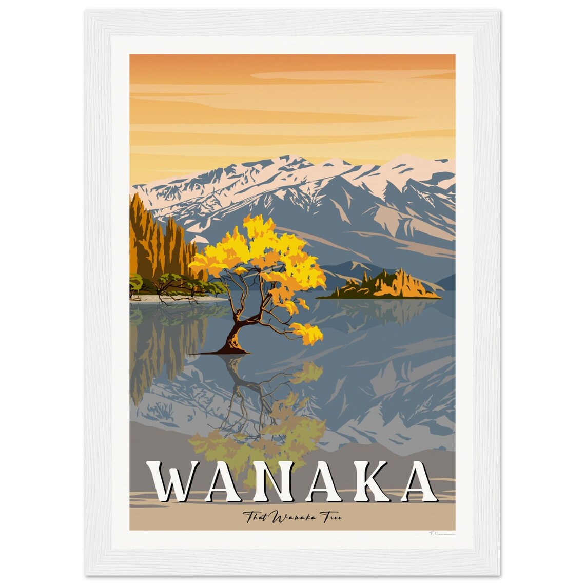 That Wanaka Tree - Wanaka - Travel Poster, New Zealand - Etsy