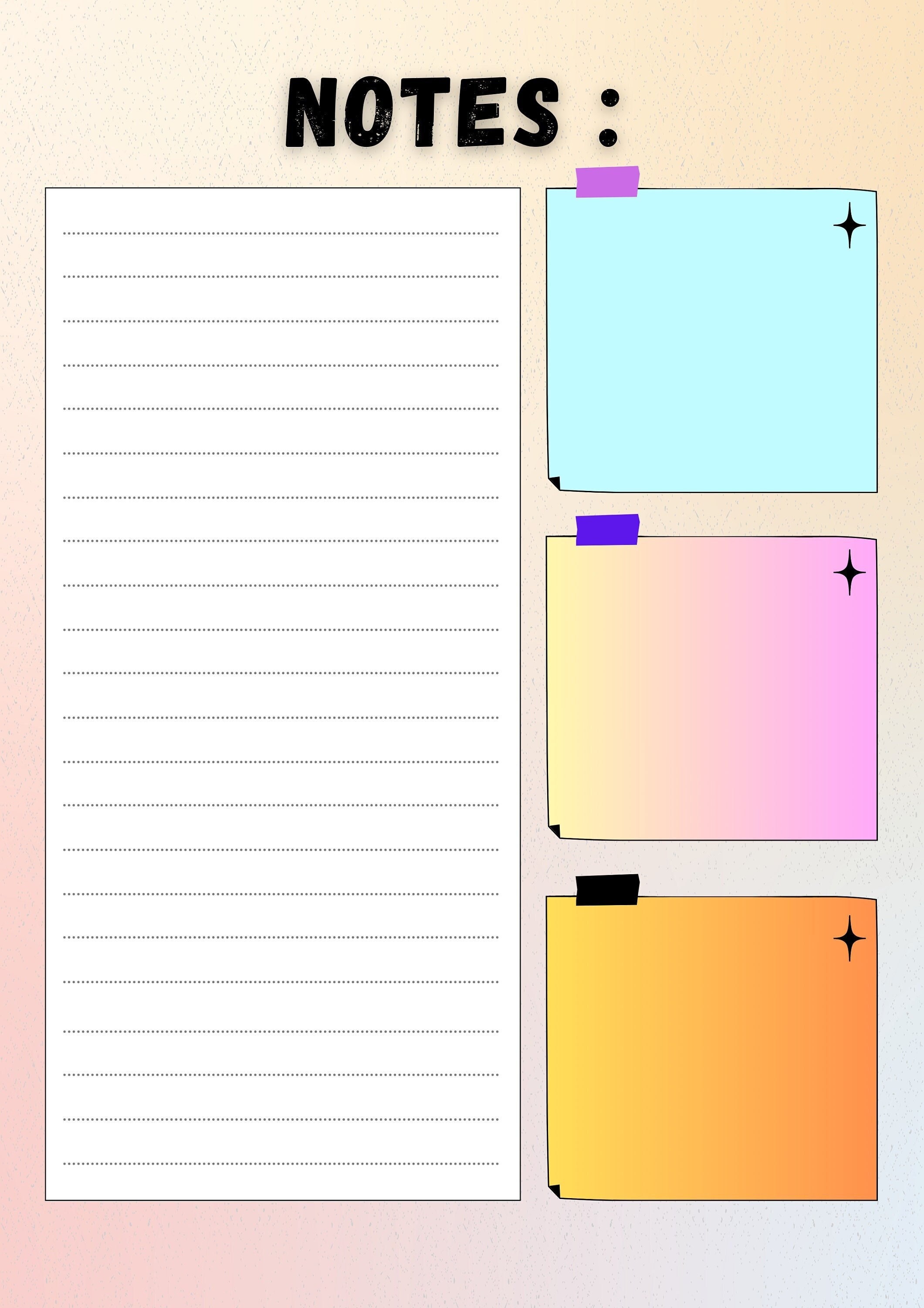 Productive Study Notes Templates - Etsy