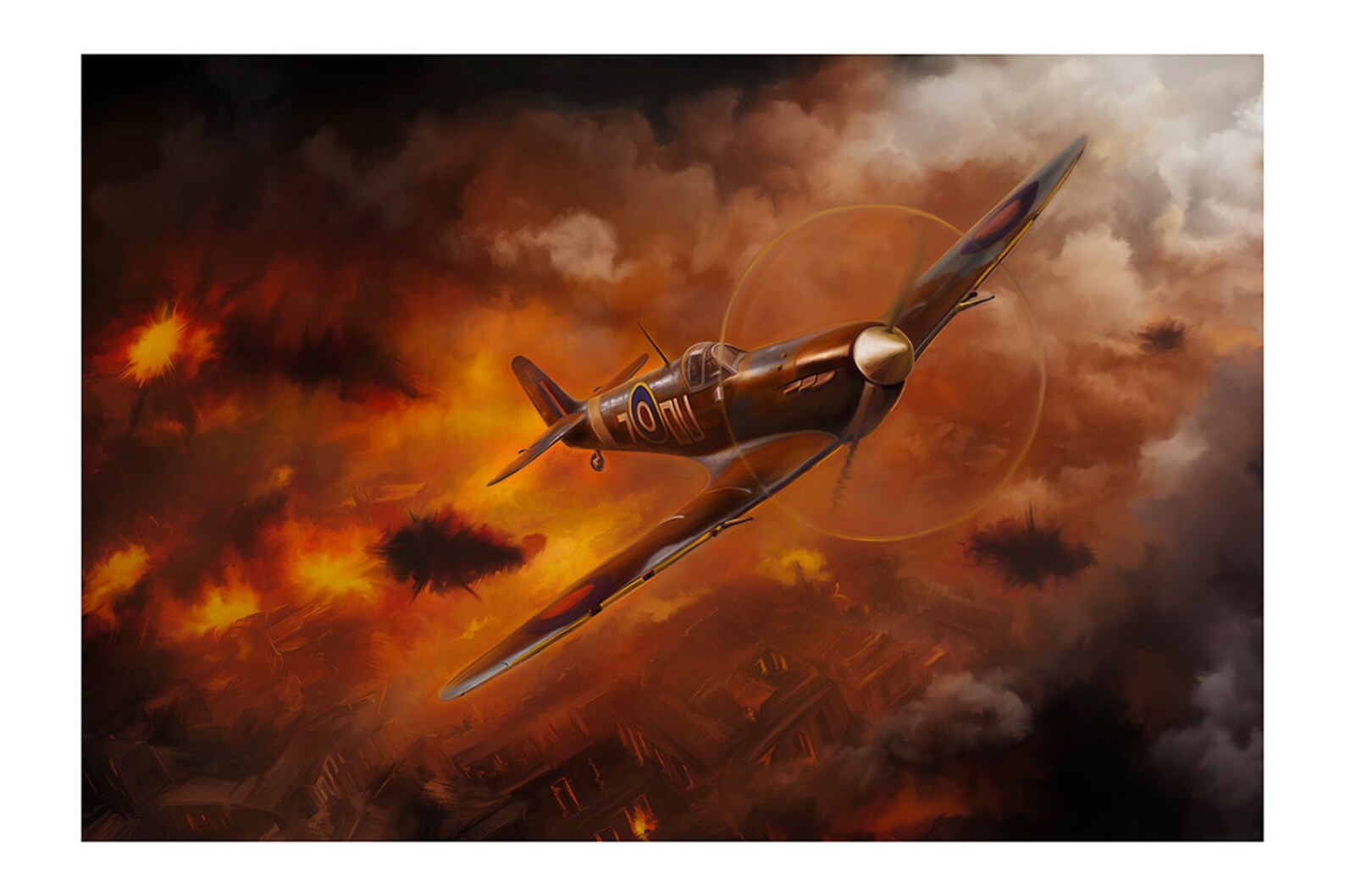 Spitfire Over London Fine Art Military Aviation Print Signed - Etsy Canada