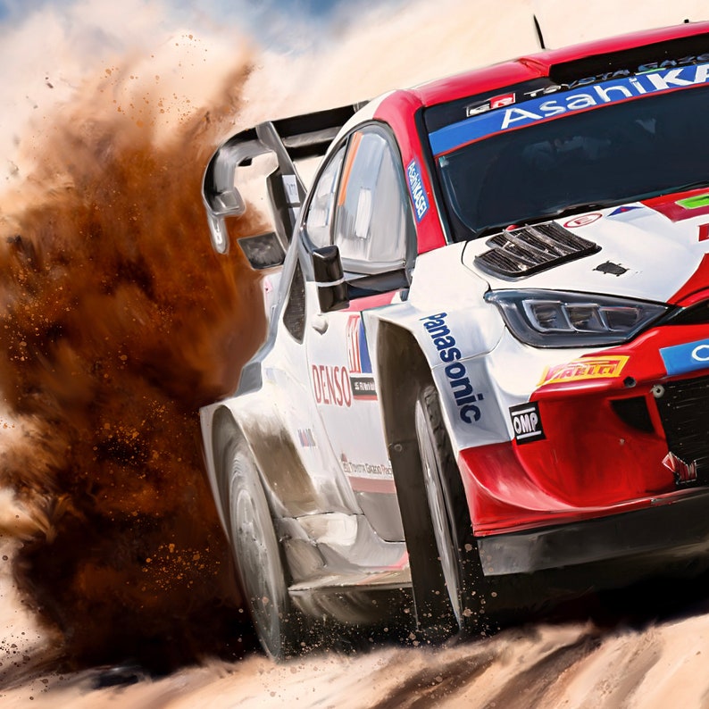 Toyota Yaris GR Rally 1 Car Painting - Fine Art Signed Limited Edition ...