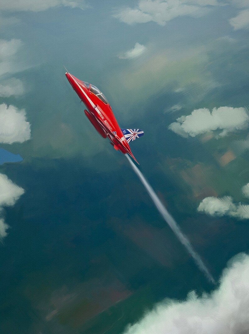 Red Arrows Aviation Art Print: Signed Limited Edition RAF Painting - Etsy