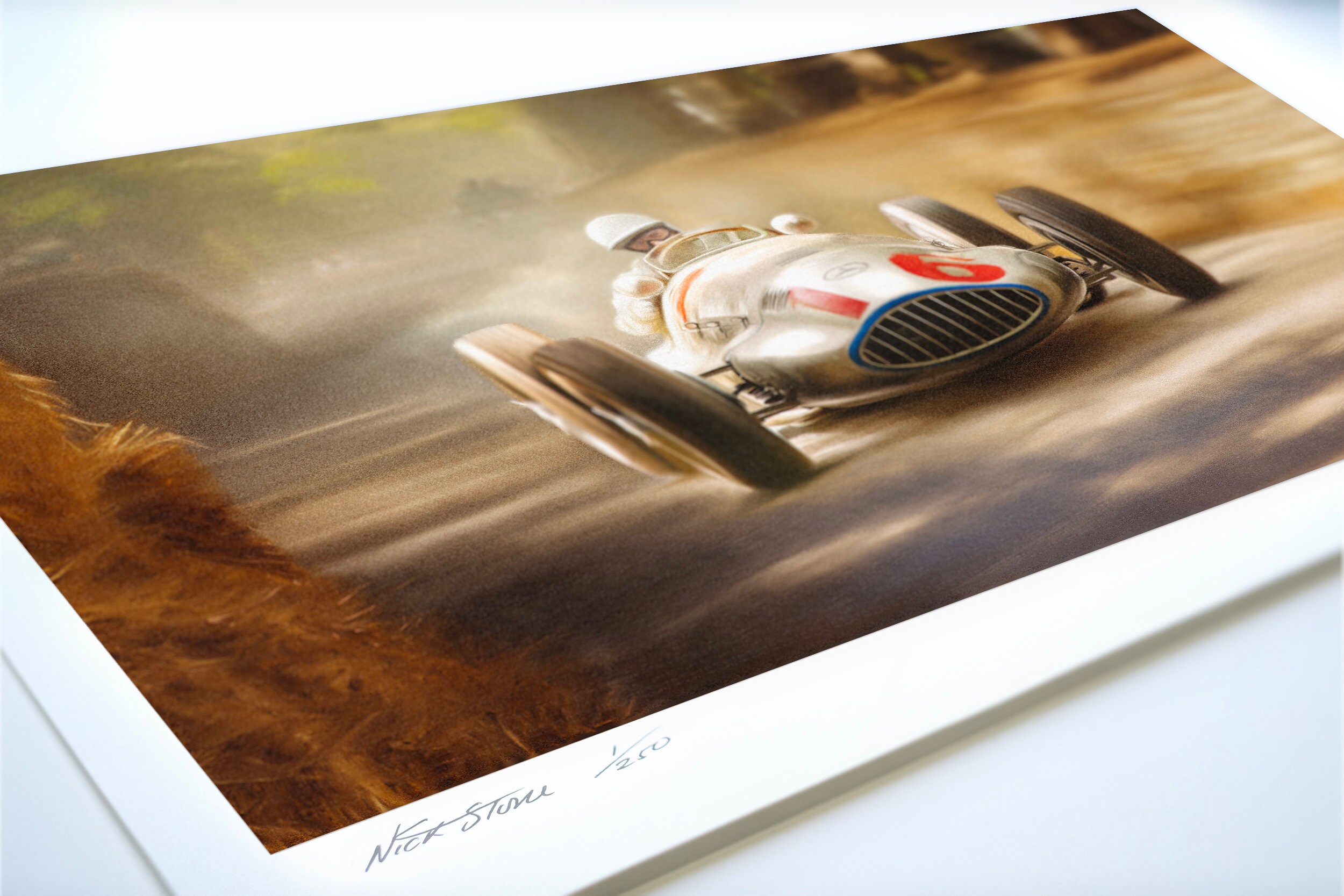 Mercedes Benz W165 Classic Car Painting Classic Motorsport Signed ...
