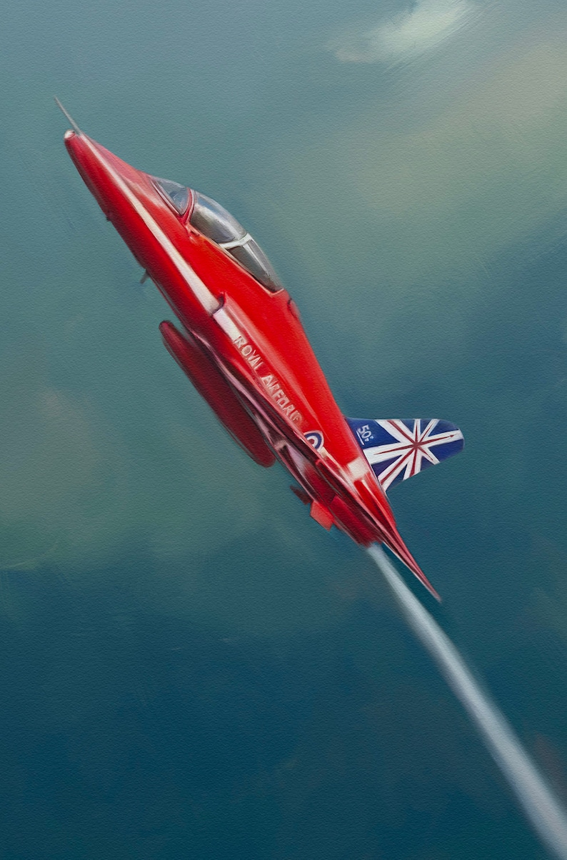 Red Arrows Aviation Art Print: Signed Limited Edition RAF Painting - Etsy