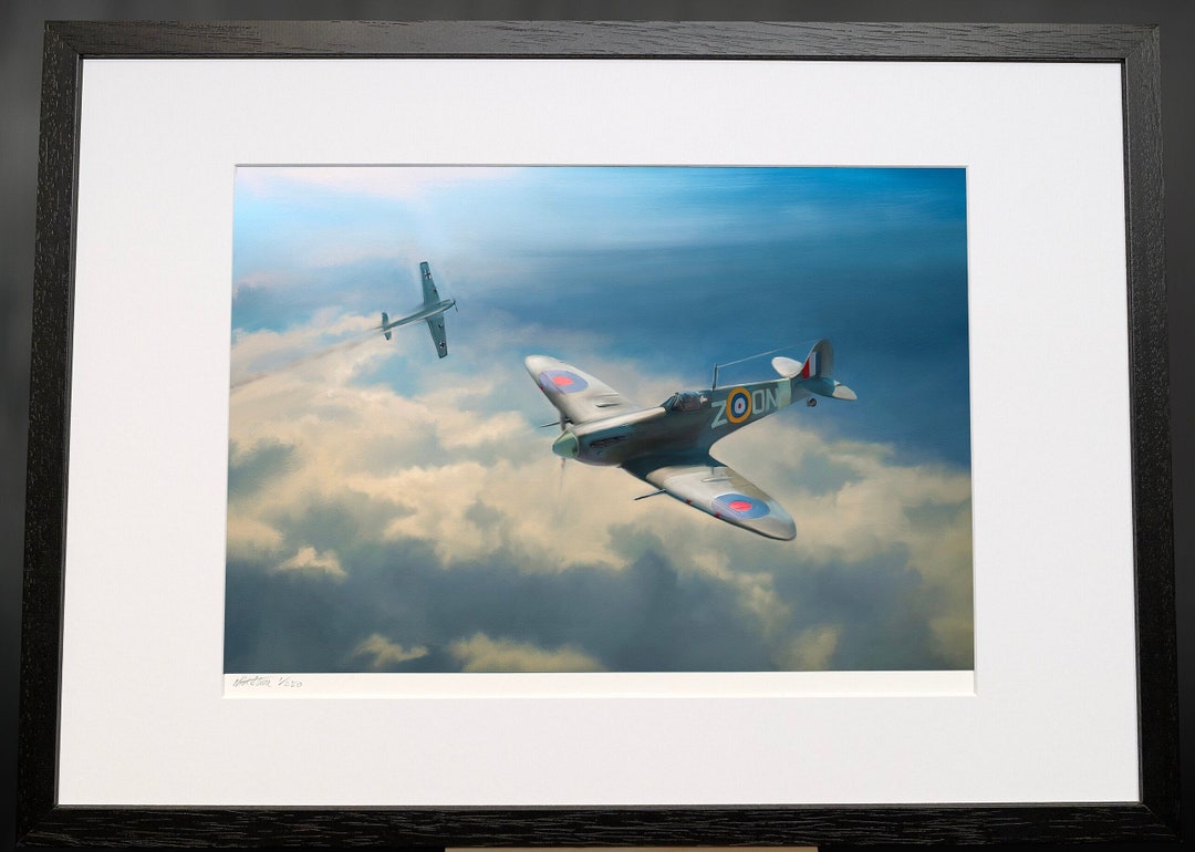 Spitfire WW2 Aviation Art Print: Signed Limited Edition, Framed Option ...