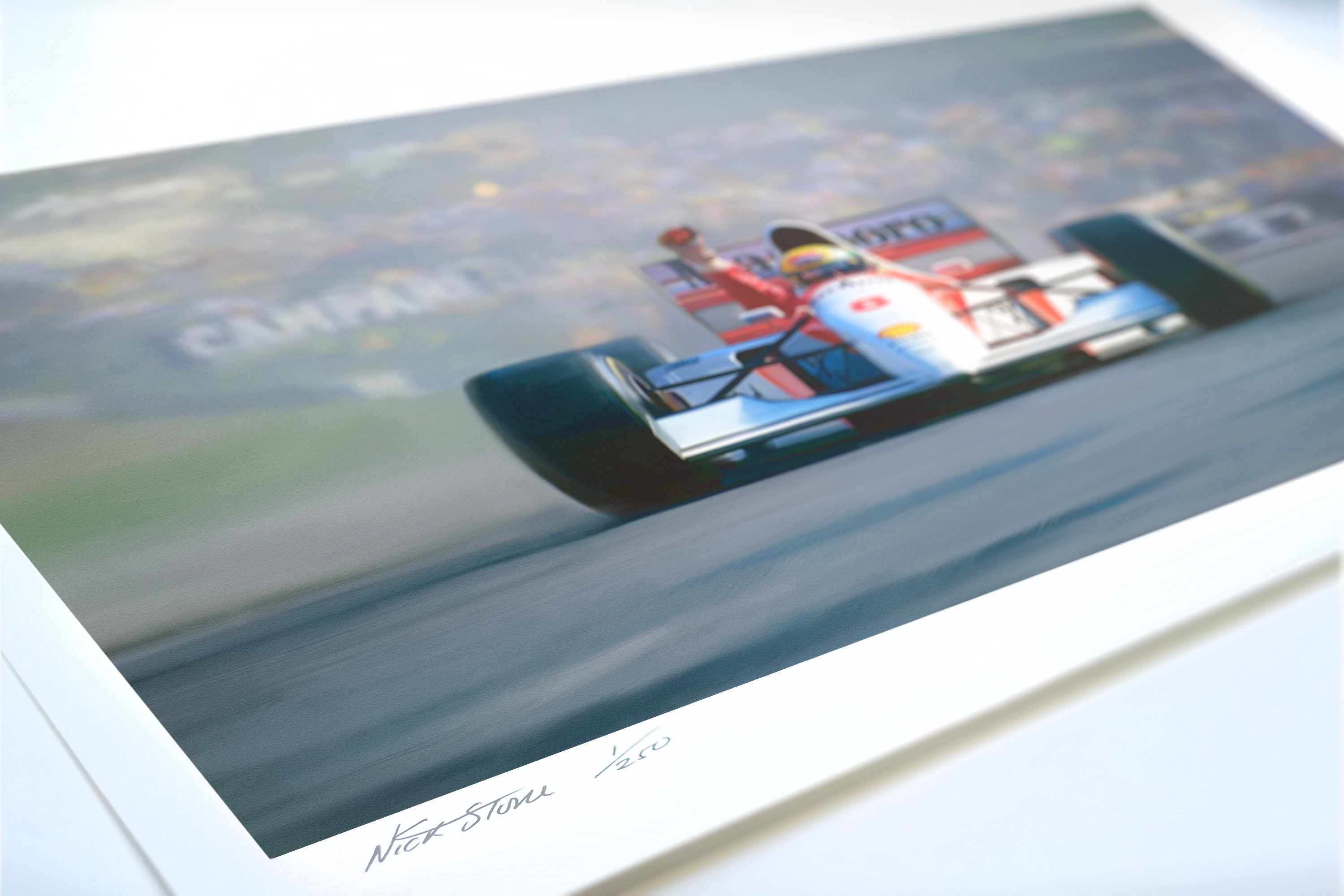 Ayrton Senna Winning With Mclaren 1993 Painting by Nick Stone Signed ...