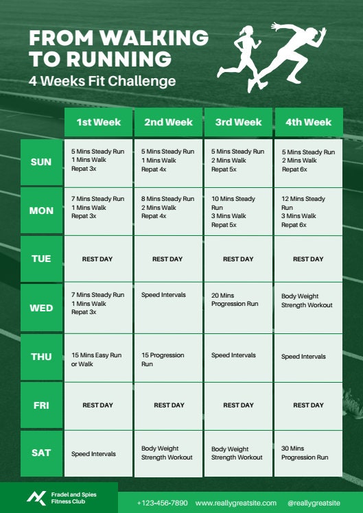 4 Week Walking to Running - Etsy