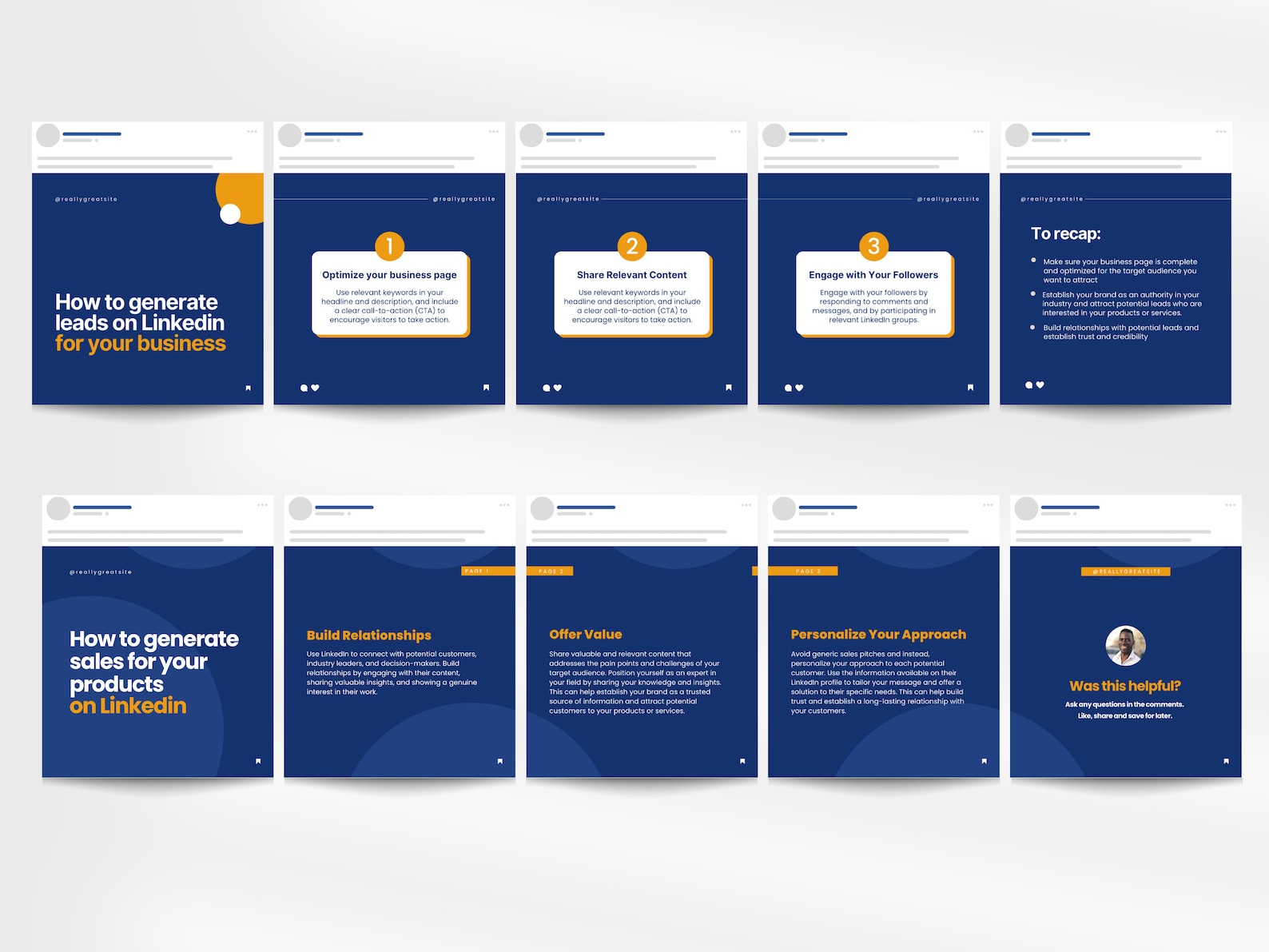2 Linkedin Carousel Templates to Edit in Canva, Generate Engagement ...