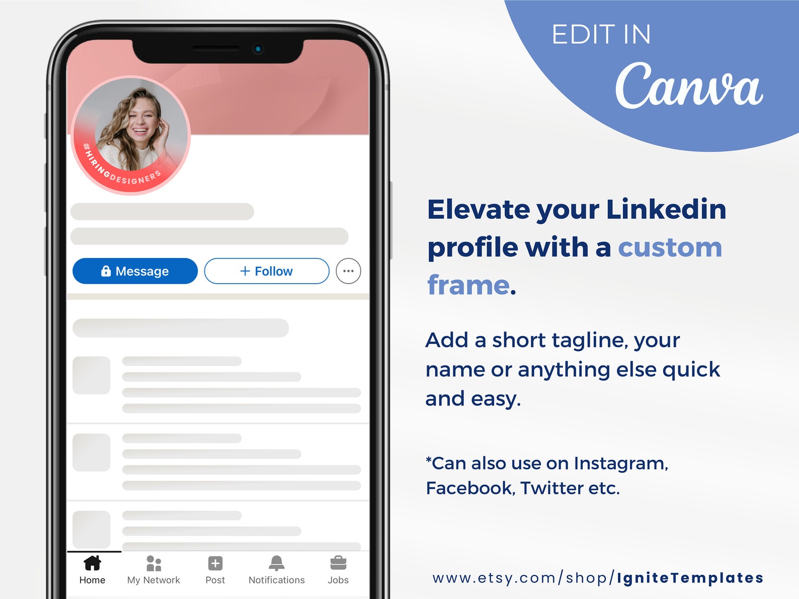 15 Linkedin Profile Photo Frames Templates, Edit in Canva, Linkedin ...