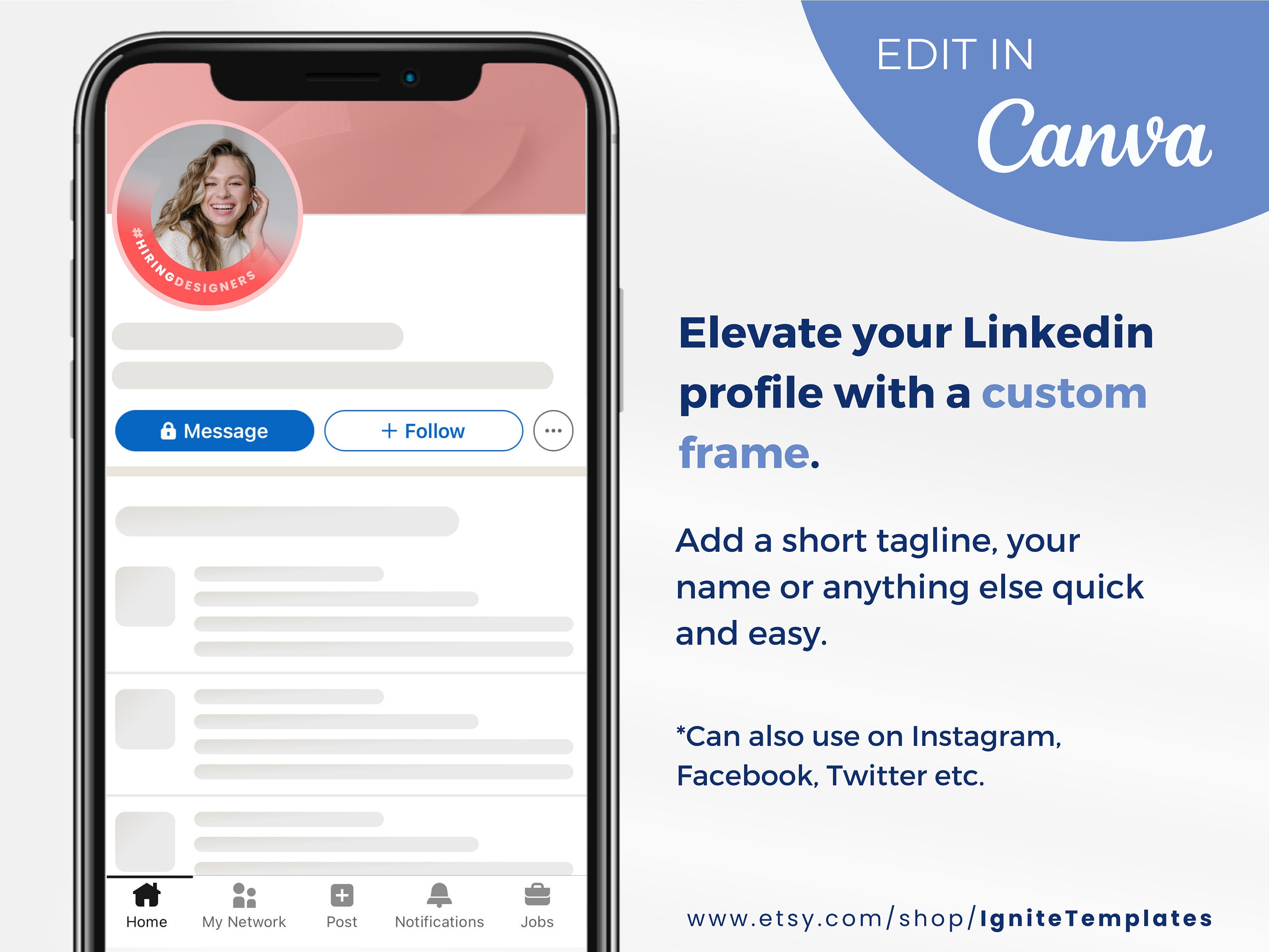 15 Linkedin Profile Photo Frames Templates, Edit in Canva, Linkedin ...