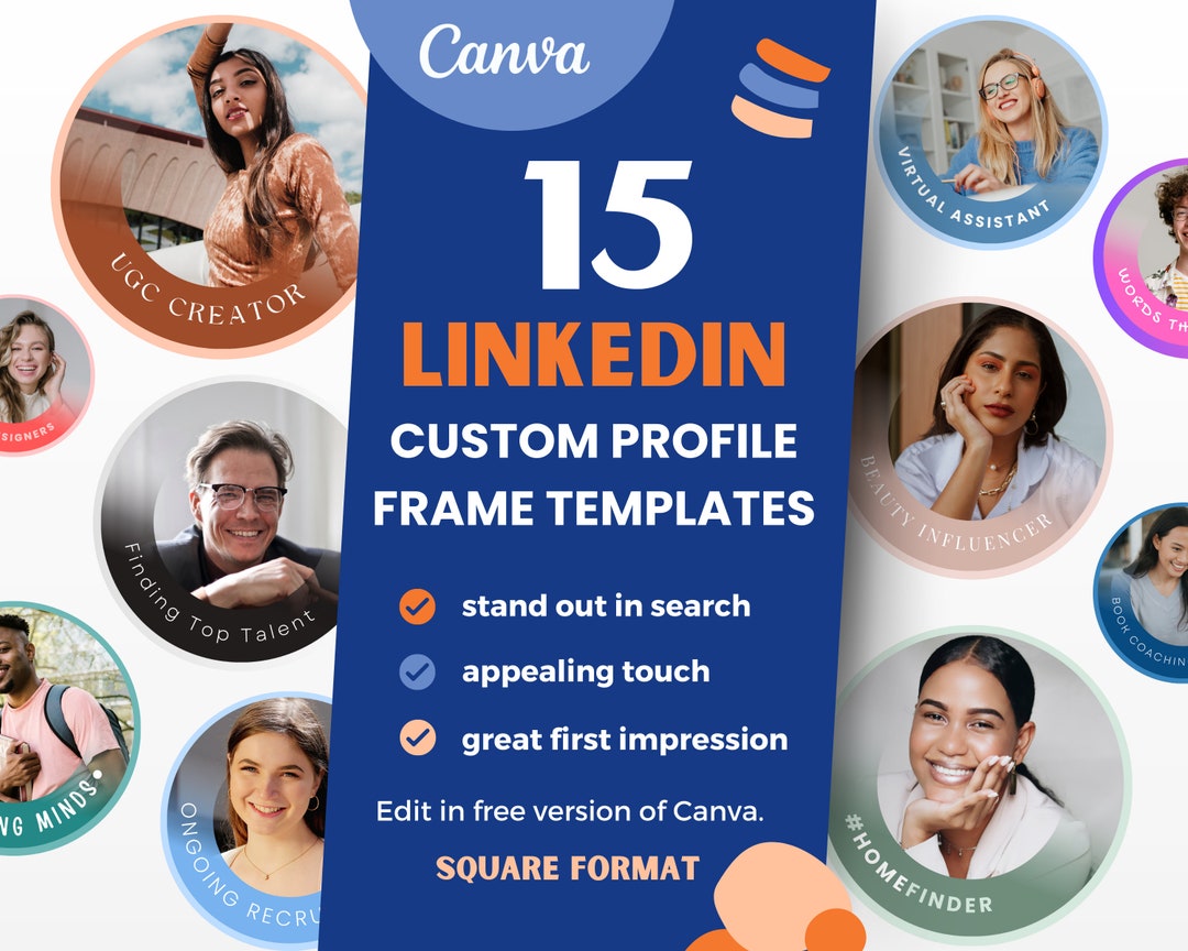 15 Linkedin Profile Photo Frames Templates, Edit in Canva, Linkedin ...