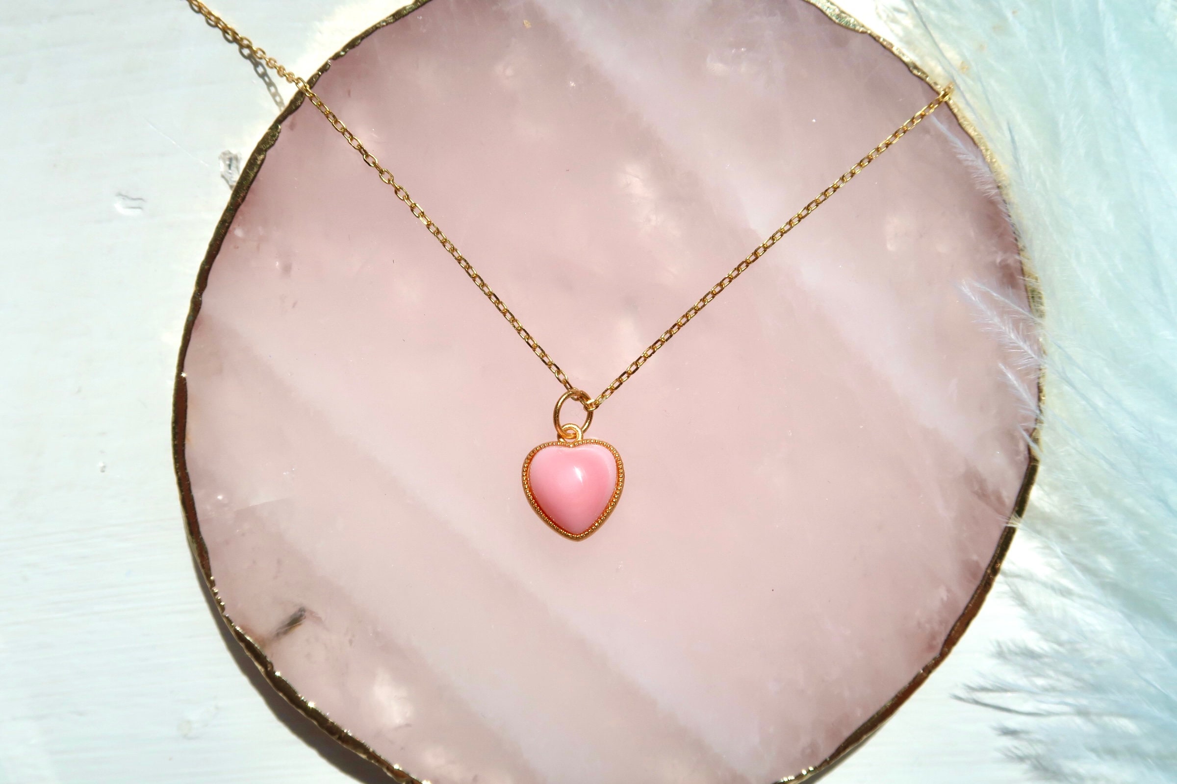 Natural Australia Pink Queen Conch Shell Necklace, Baby Pink Shell ...