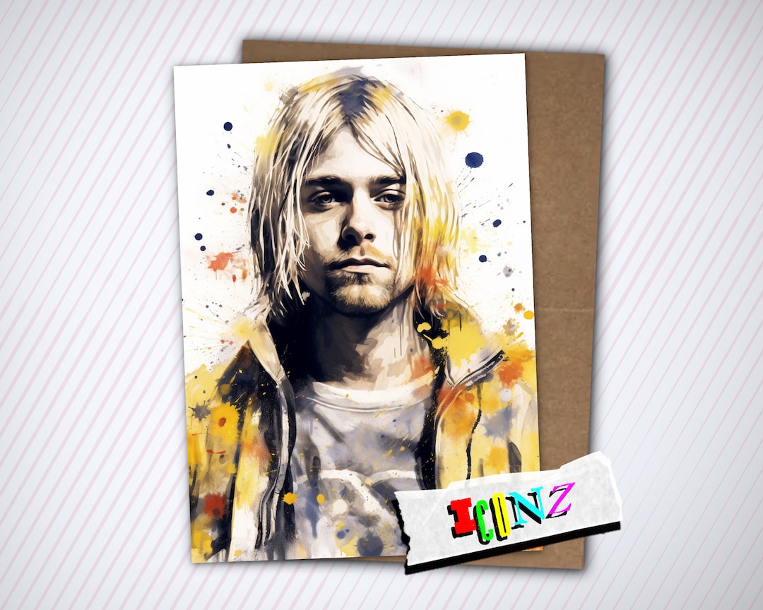 Birthday Card, Kurt Cobain, Iconz, Pop Art, Spray Art, Birthday for Men ...