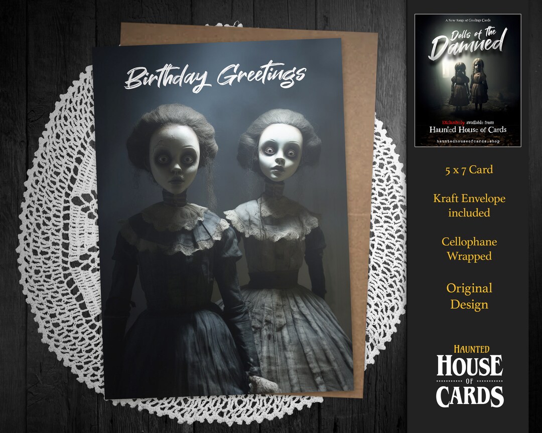Horror Birthday Card, Birthday Greetings, Dolls of the Damned, Scary ...
