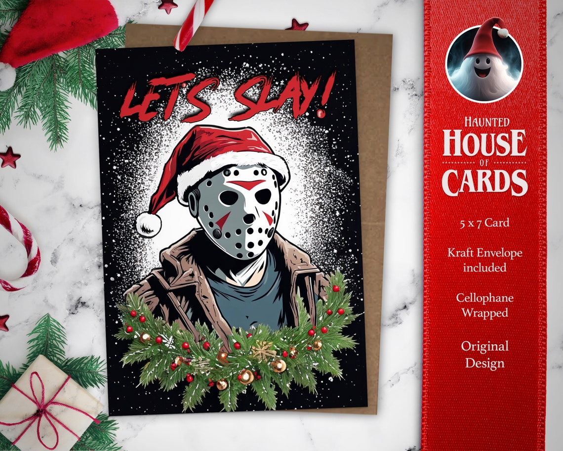 Jason Voorhees Christmas Card, Horror Xmas, Friday the 13th (5x7) - Etsy