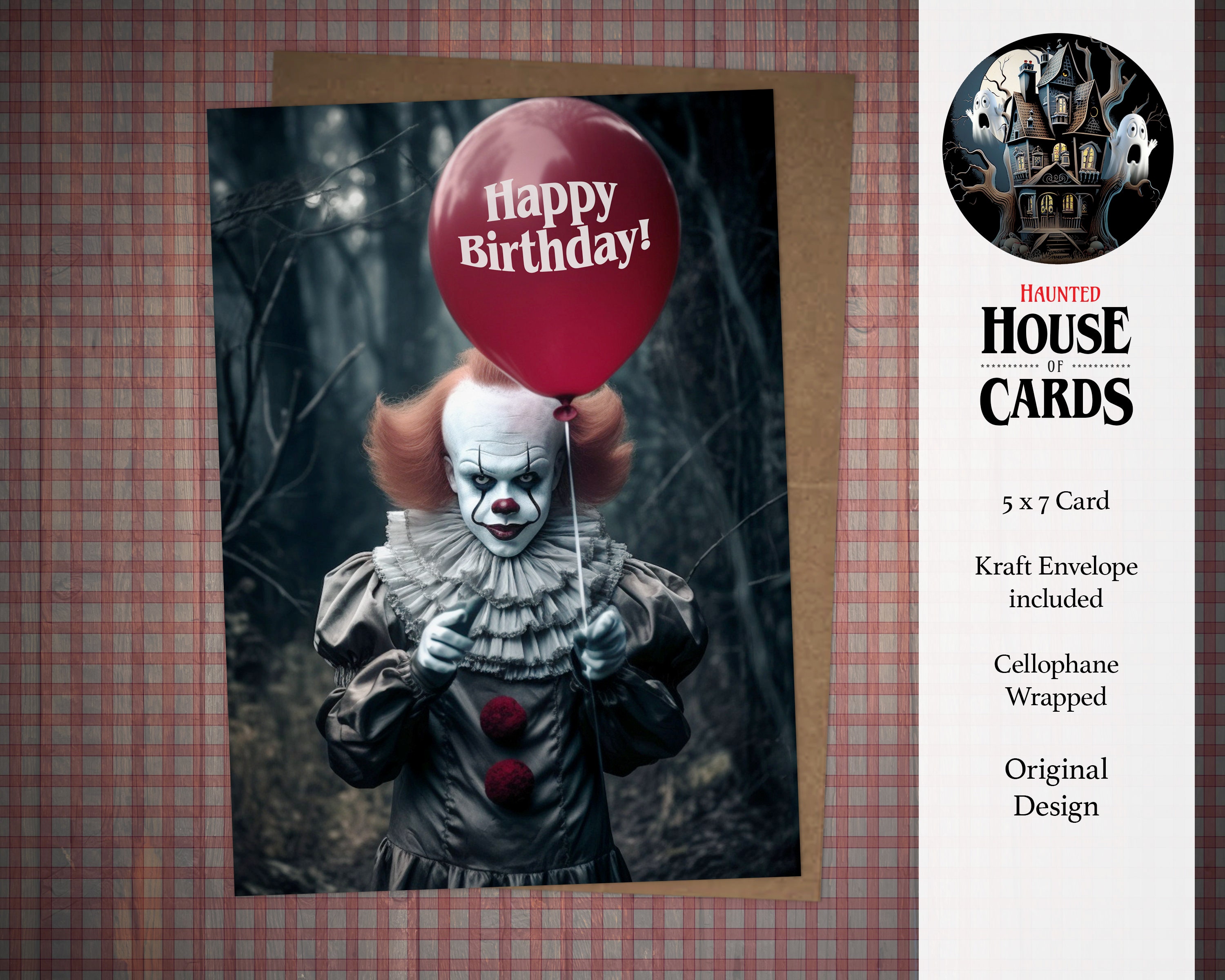 Horror, Birthday Card, Pennywise, Stephen King It Inspired, Greetings ...