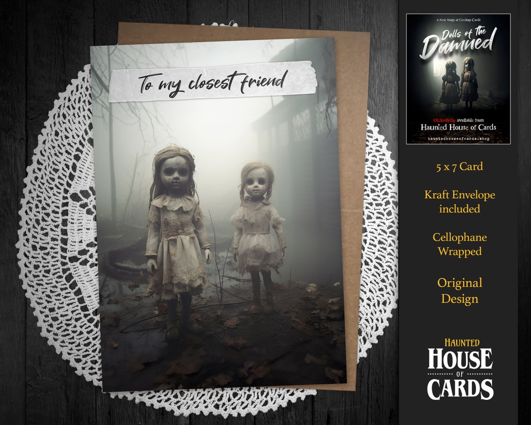 Horror Birthday Card, to My Closest Friend, Dolls of the Damned, Scary ...