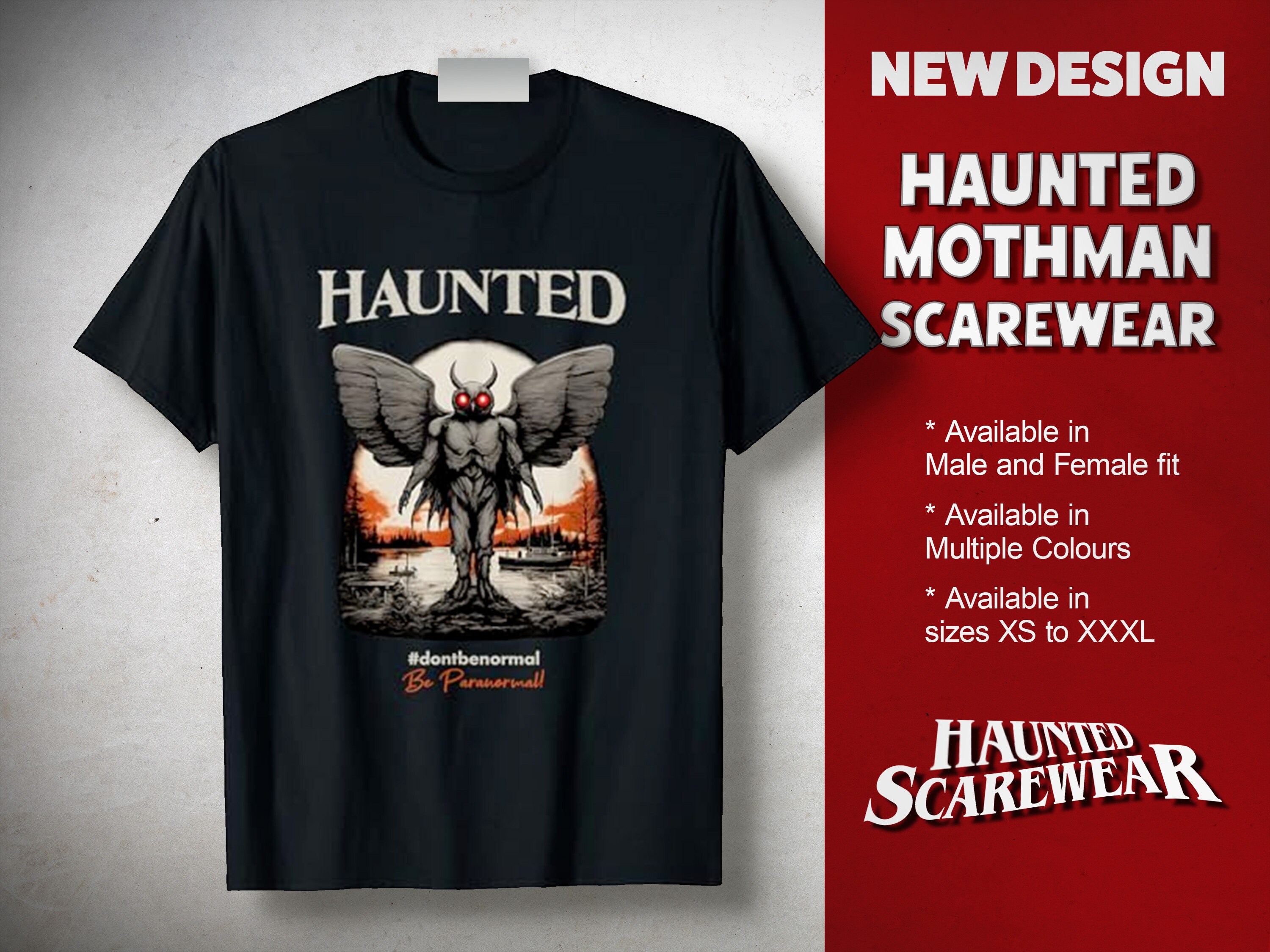 Paranormal T Shirt, Mothman, Haunted Scarewear, Cool, Spooky, Scarewear ...