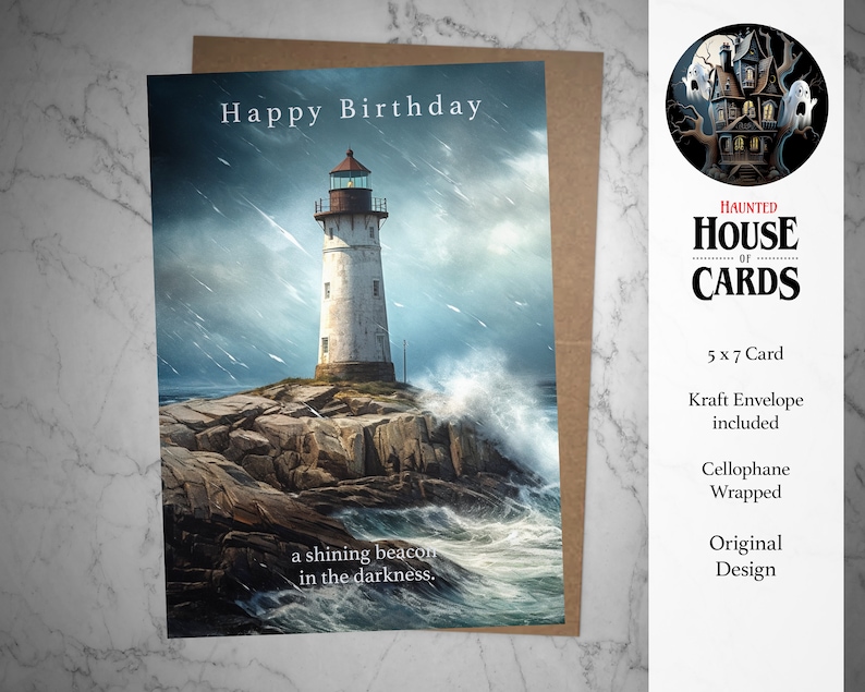 Traditional Birthday Card, Lighthouse, Cards for Him, Cards for Her ...