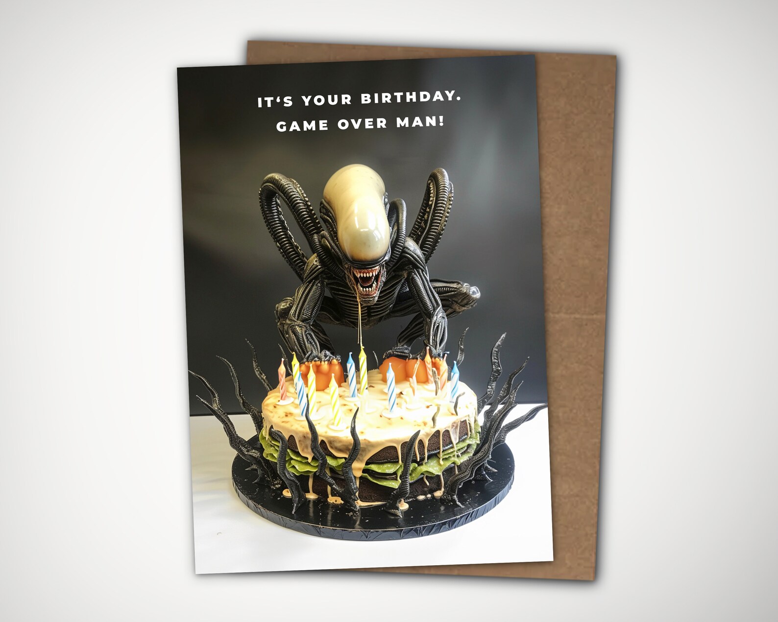 Alien Birthday Card, Greetings Card, Funny, Movie, Film, Gifts for Him ...