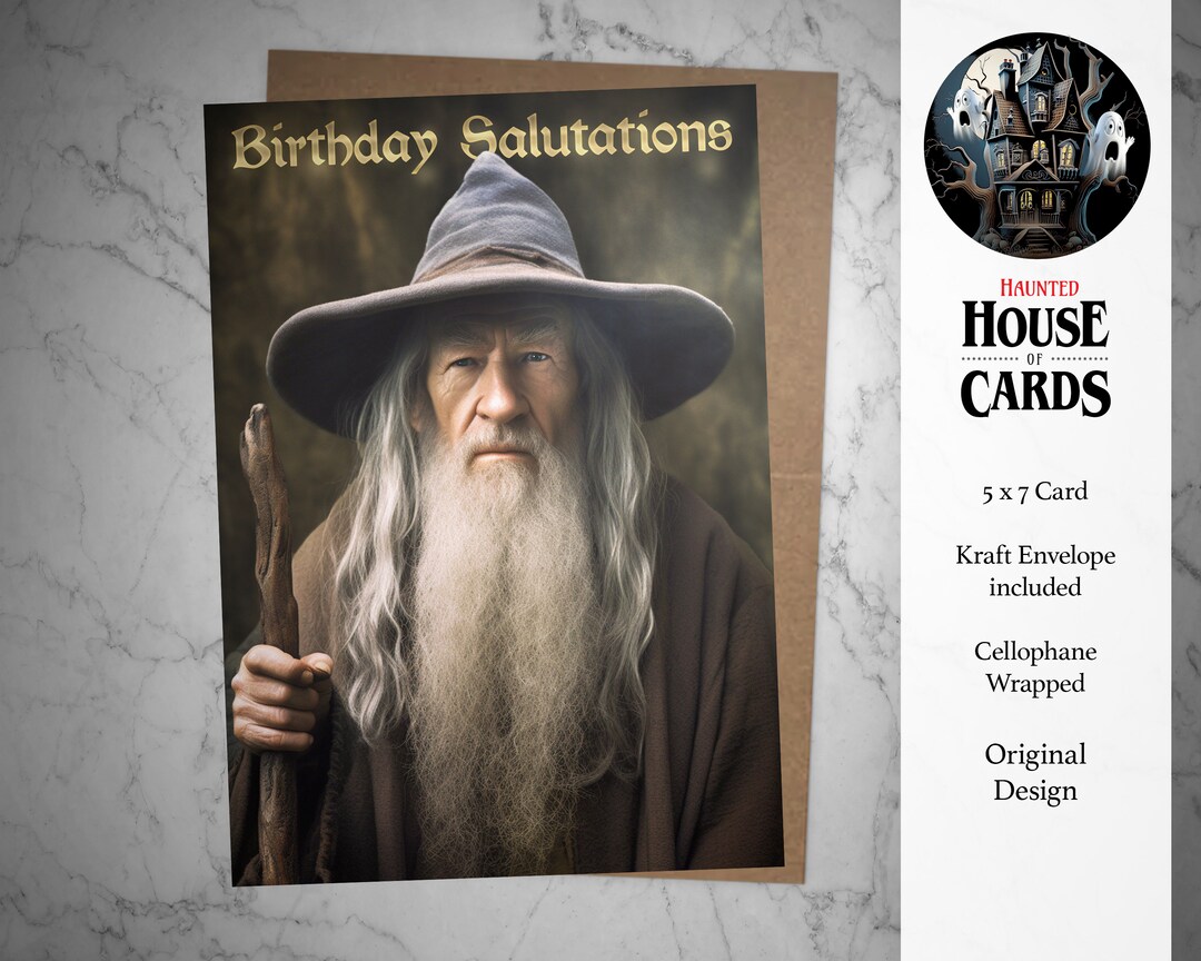 Funny Birthday Card, Gandalf, Lord of the Rings, Tolkien Inspired ...