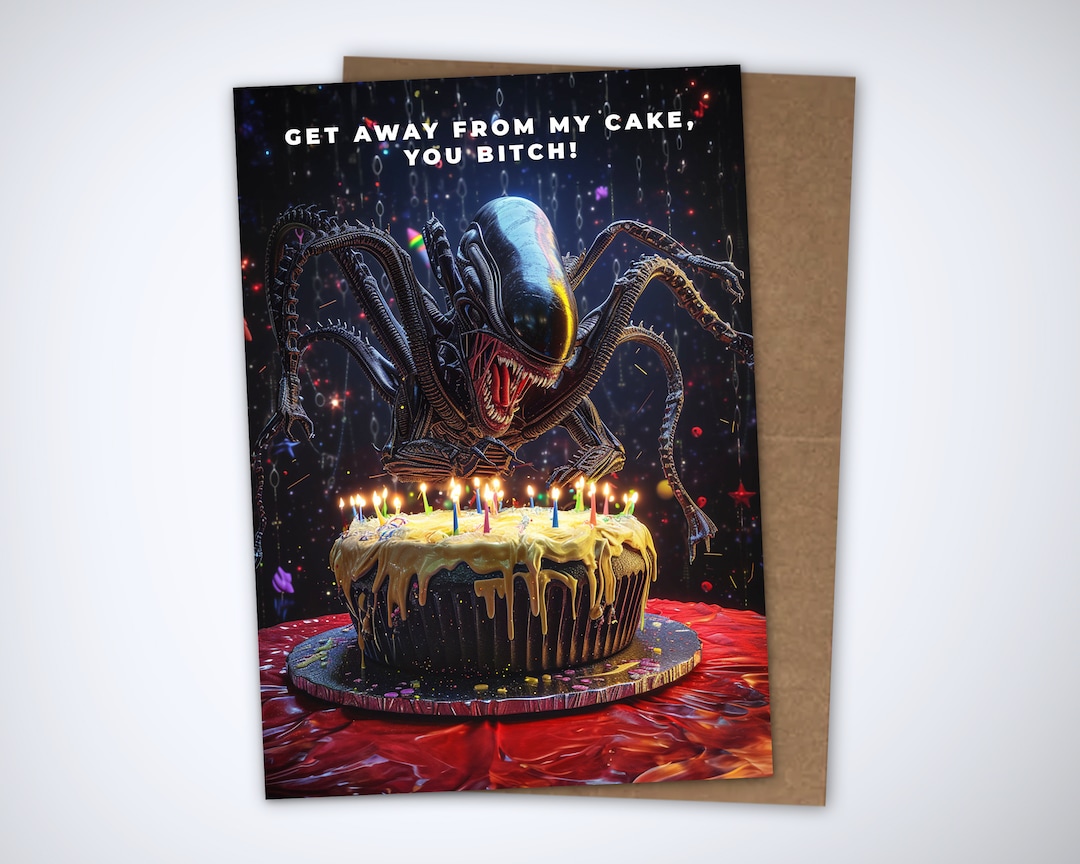 Alien Birthday Card, Greetings Card, Ripley, Funny, Movie Film, Gifts ...