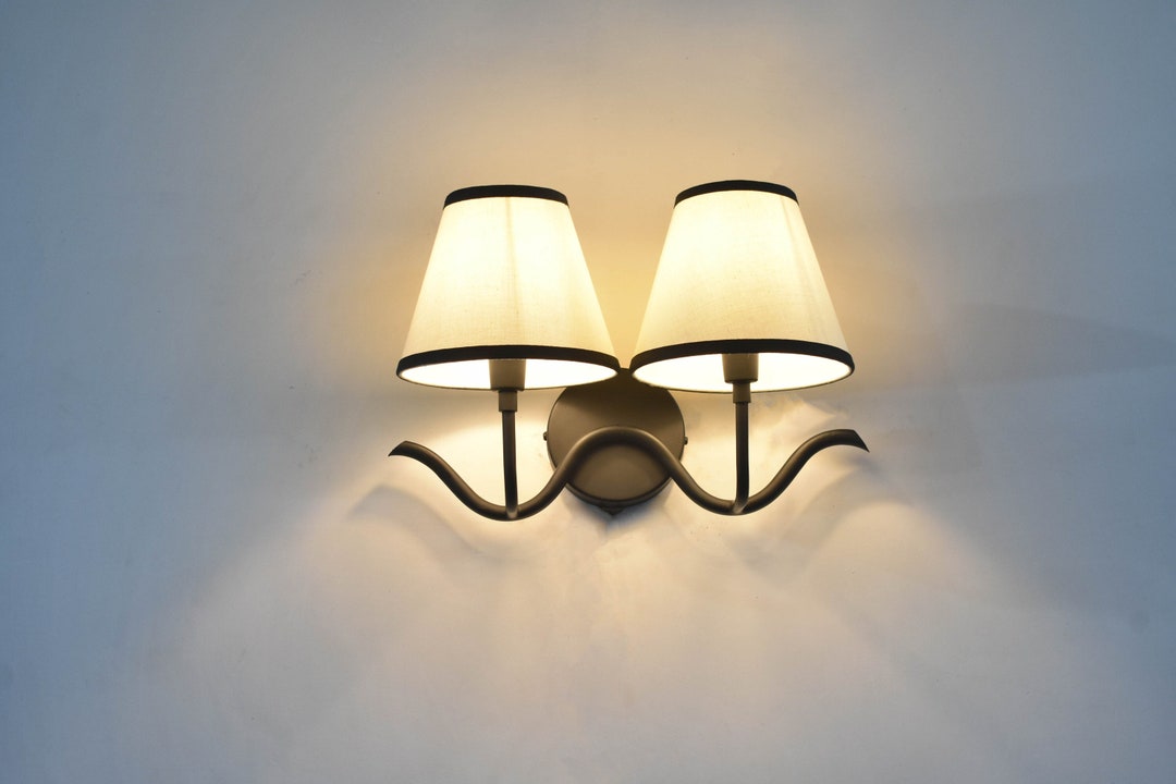 Wall Lamp With Shade Wall Light Double Shade Wall Lamp Long Armed Wall ...