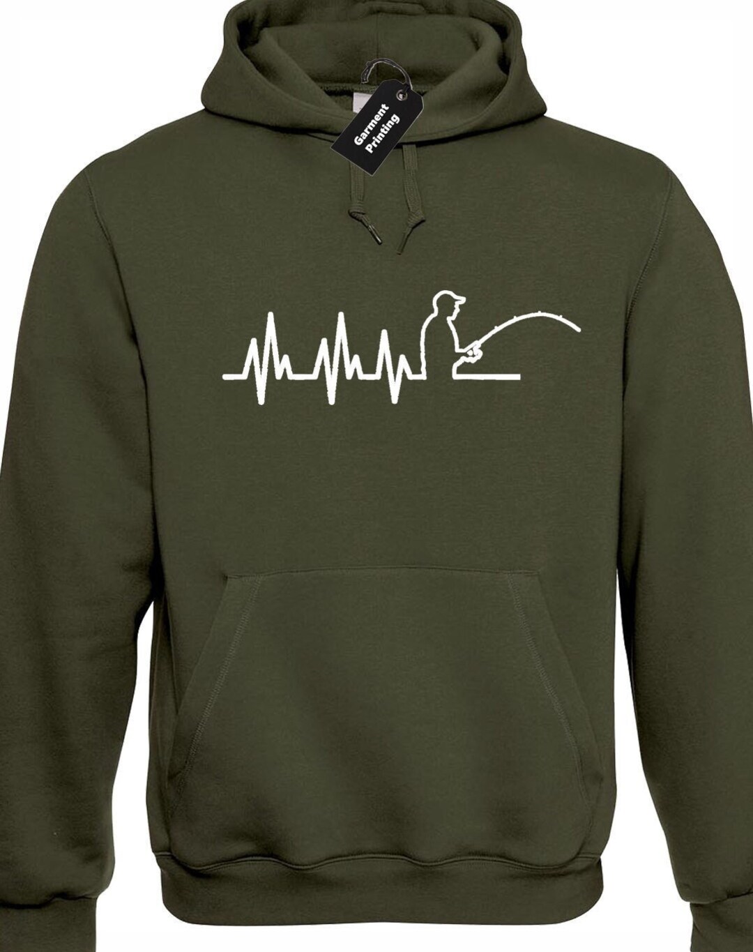 Fishing Ekg Ecg Hoodie Hoody Unisex Funny Fisherman Angling Carp ...