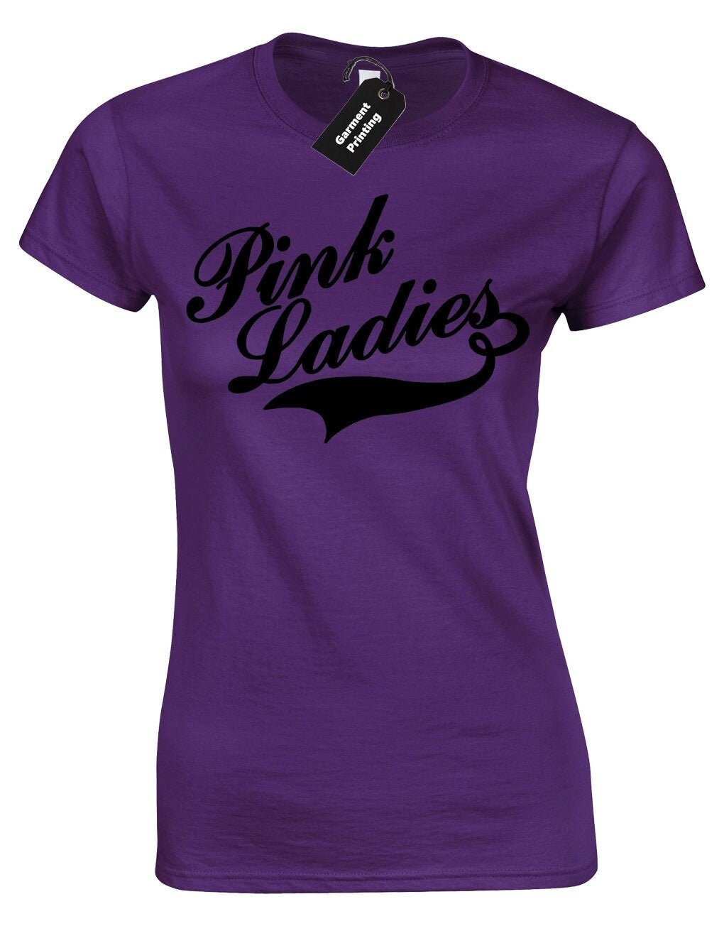 Pink Ladies Ladies T Shirt Womens Grease T-birds Fancy Dress Sandy ...