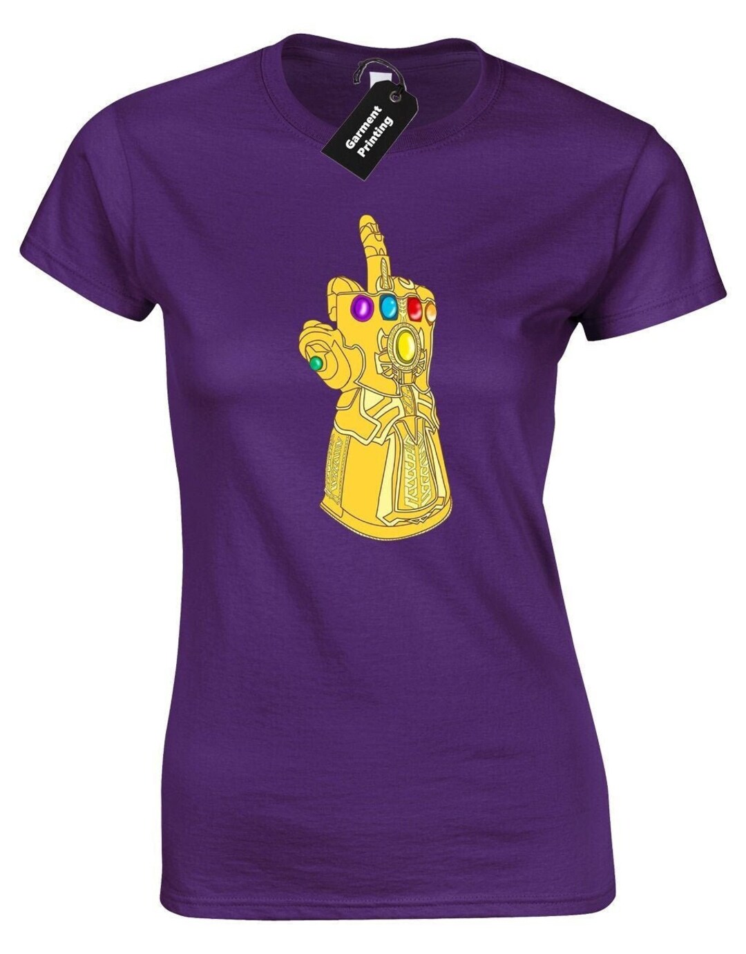 Gauntlet Middle Finger Ladies T-shirt Womens Avenger Guardians Hulk ...