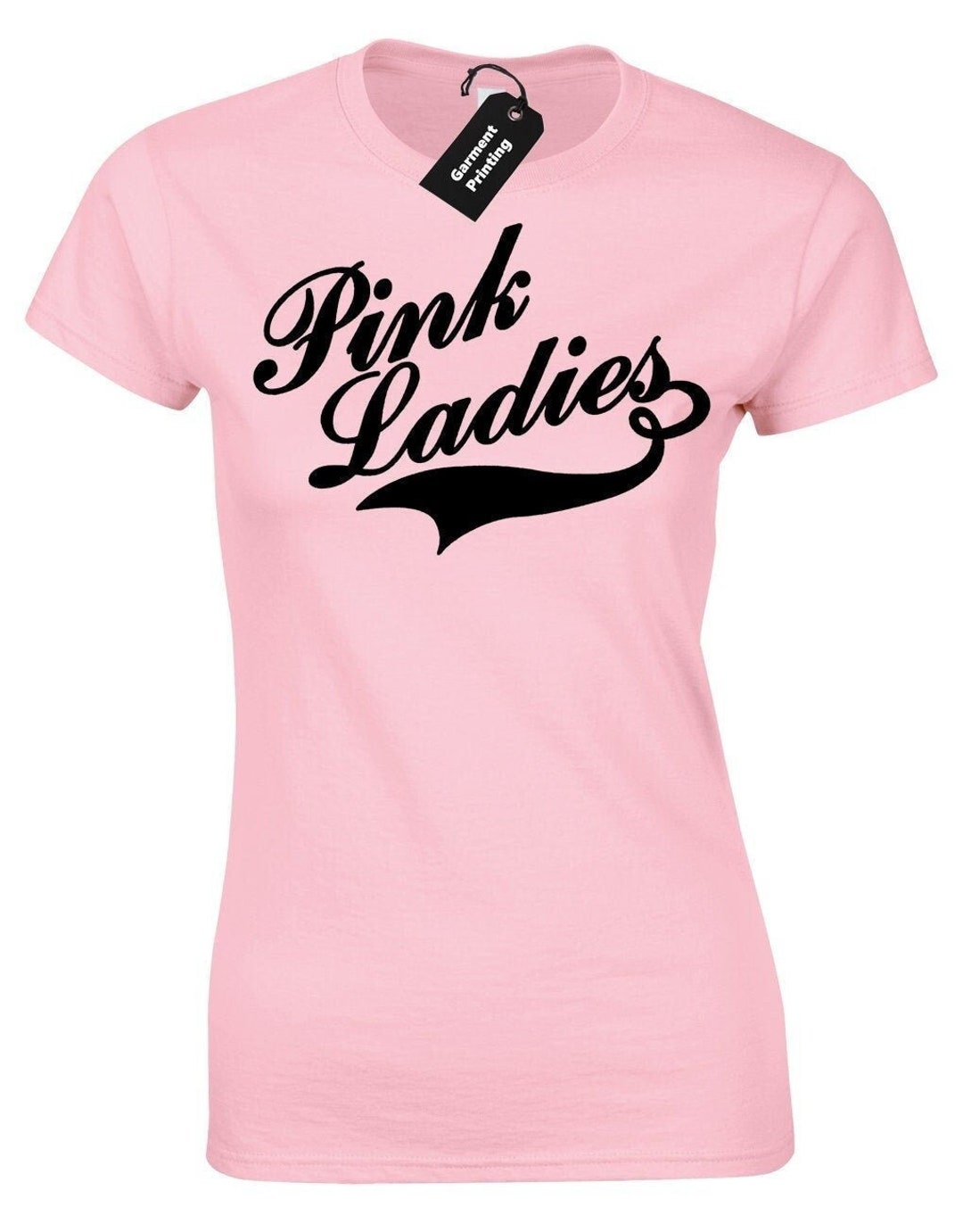 Pink Ladies Ladies T Shirt Womens Grease T-birds Fancy Dress Sandy ...