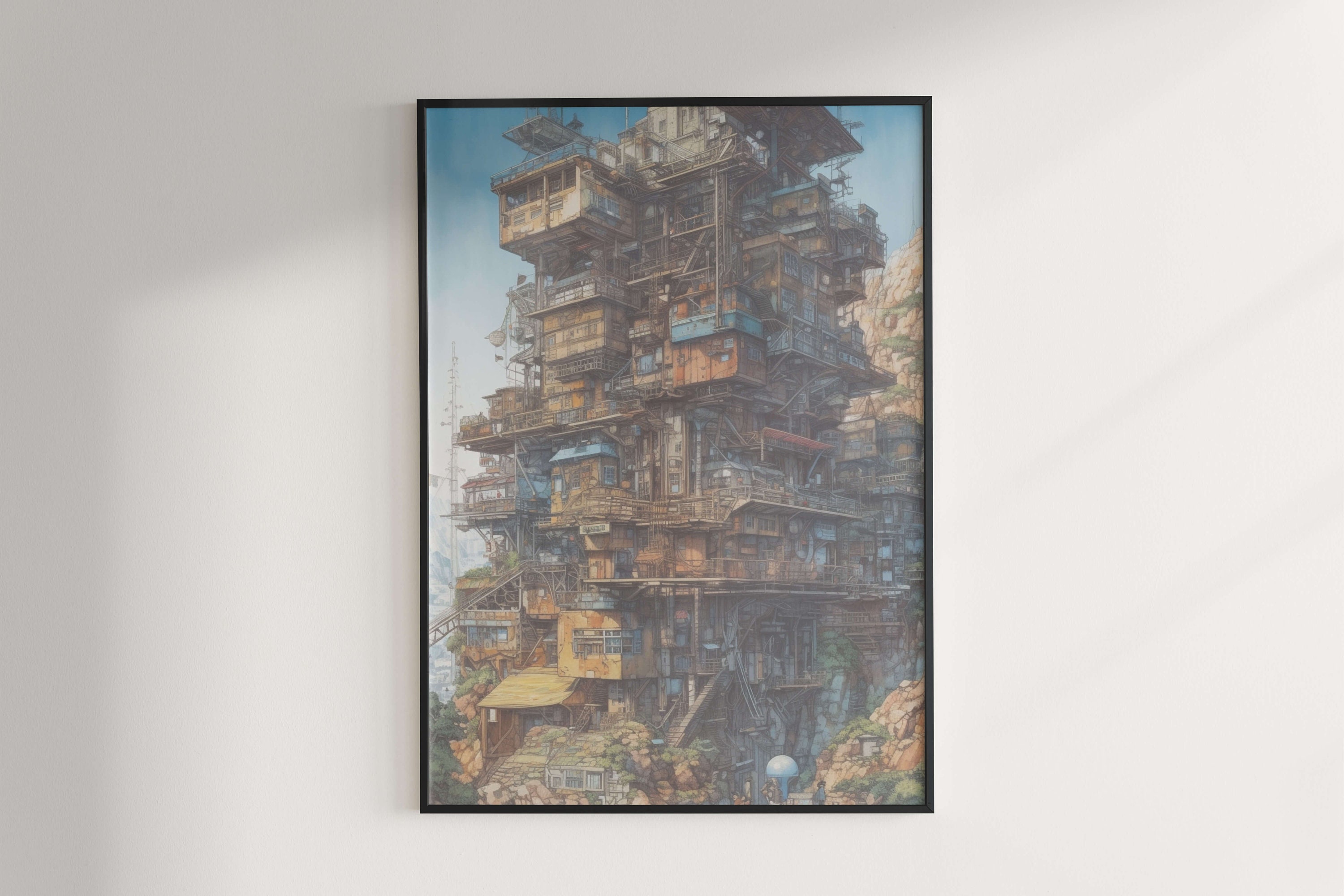 Tomorrowland Alien Utopia Art Moebius-inspired Watercolor - Etsy