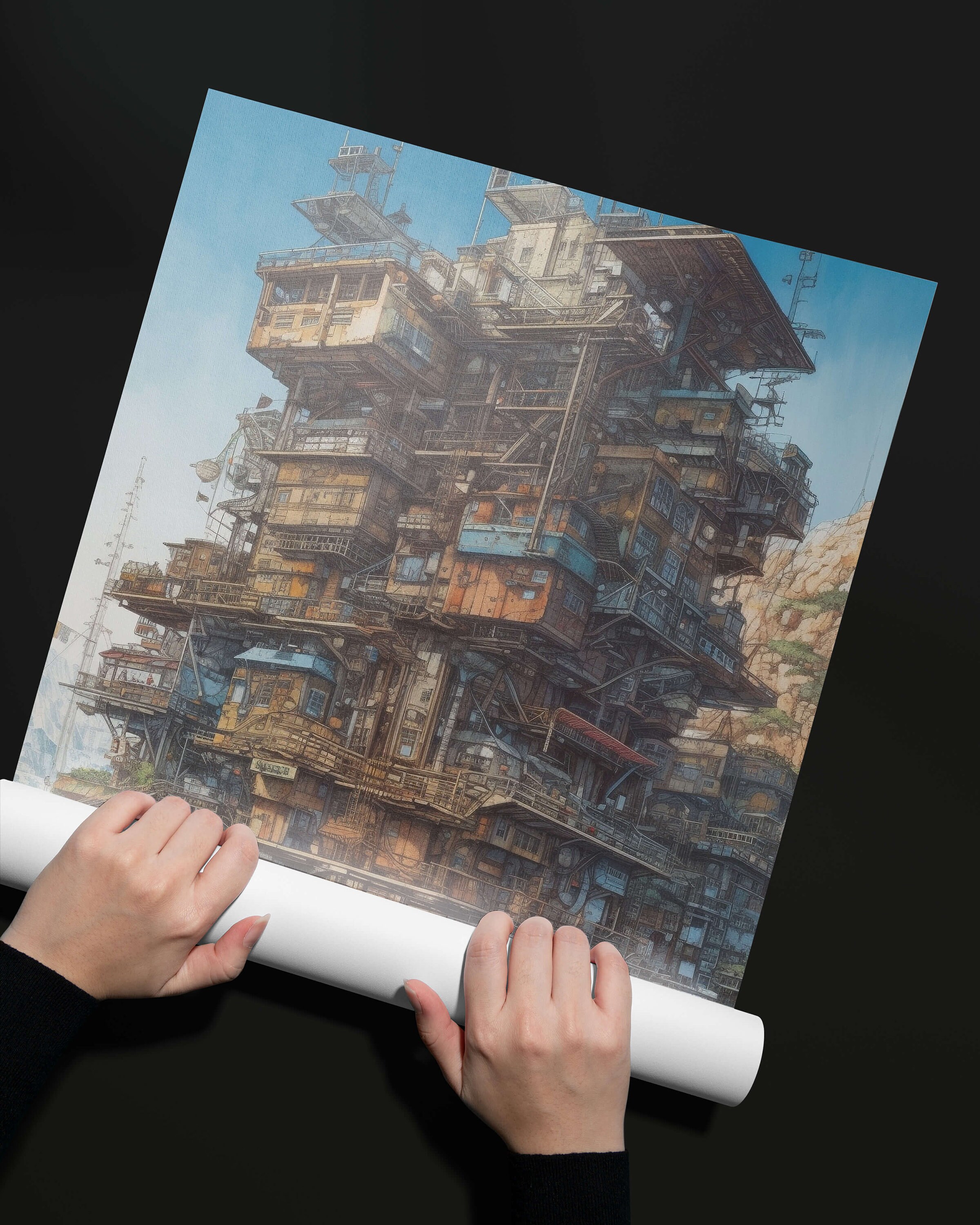 Tomorrowland Alien Utopia Art Moebius-inspired Watercolor - Etsy