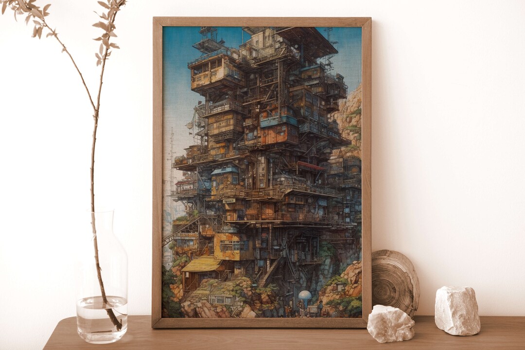 Tomorrowland Alien Utopia Art Moebius-inspired Watercolor - Etsy