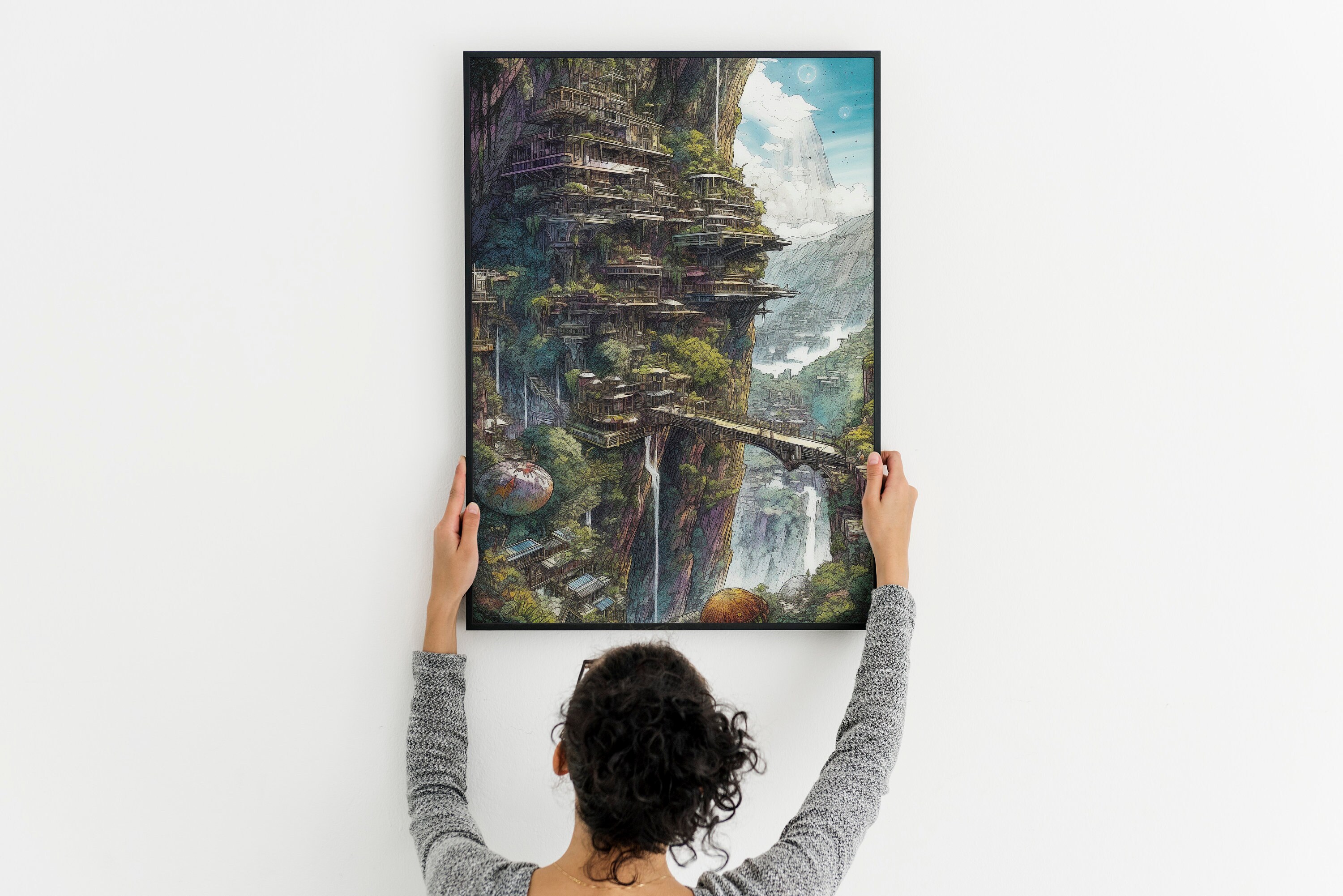 Tomorrowland Alien Utopia Art Moebius-inspired Watercolor - Etsy