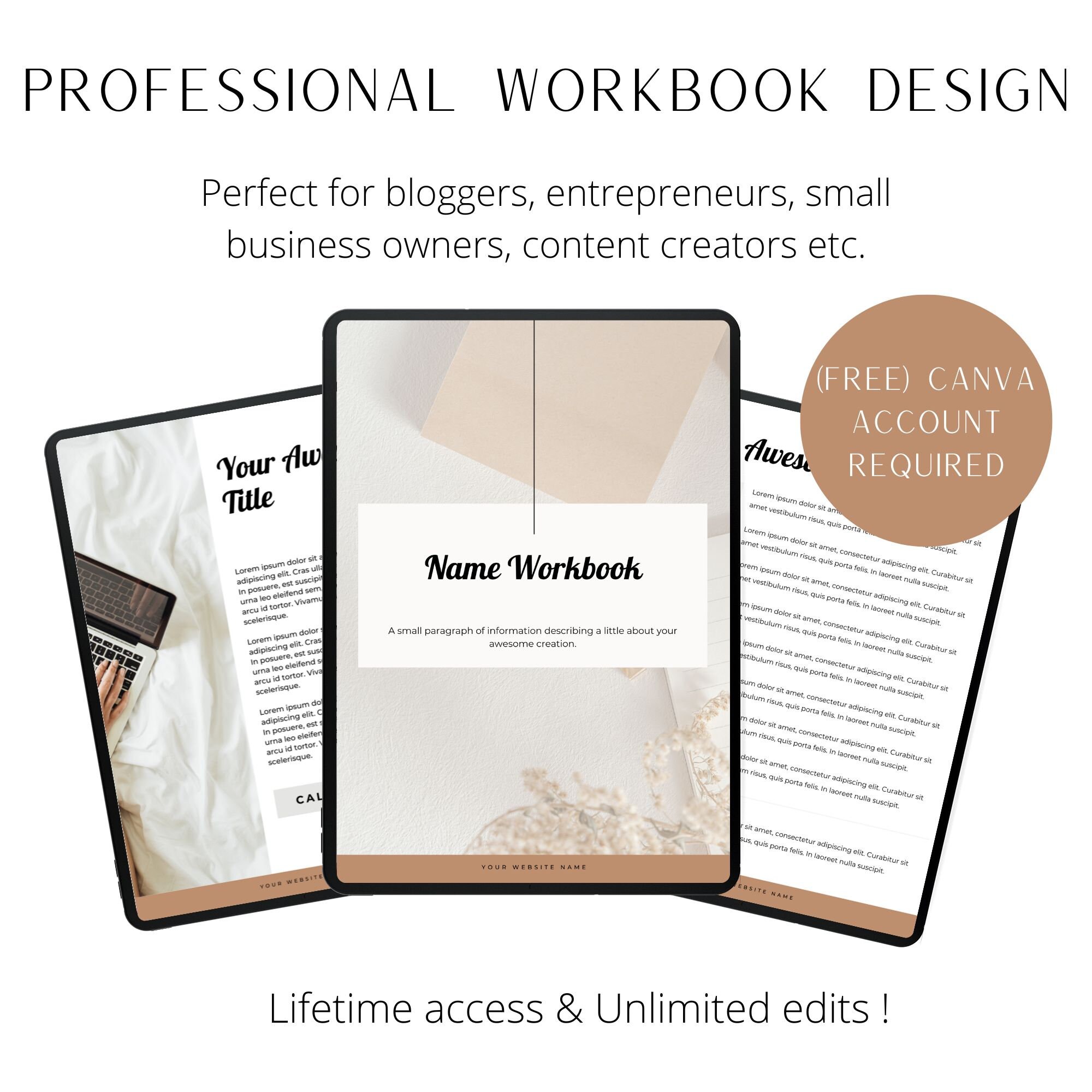 Ebook Template Workbook Canva Coaching Designer Workbook Lead Magnet ...