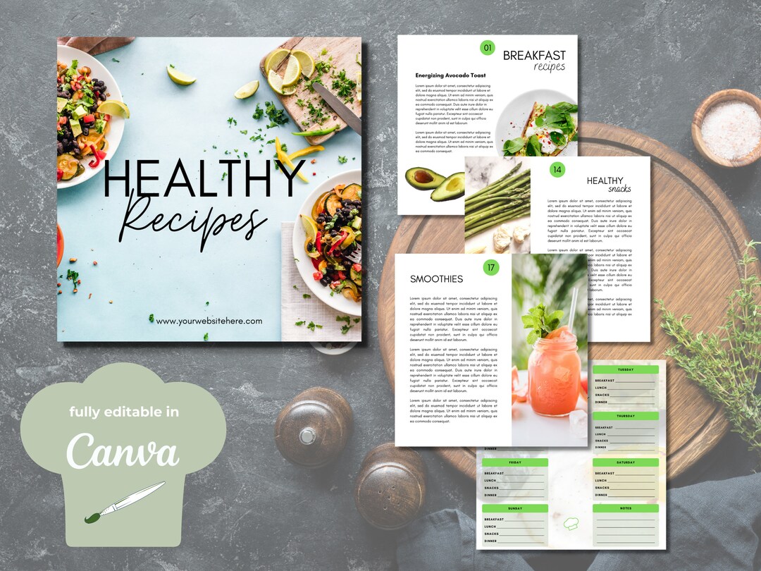 Ebook Template Canva Cook Book Template Foodblog Recipe Template ...