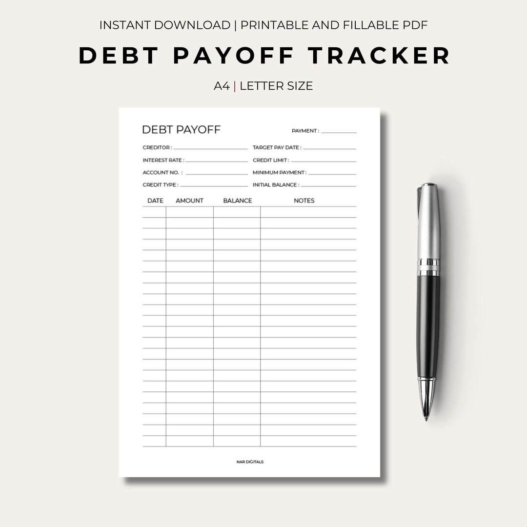 Buy Debt Payoff Log Tracker Printable Debt Repayment Plan Debt Payment ...