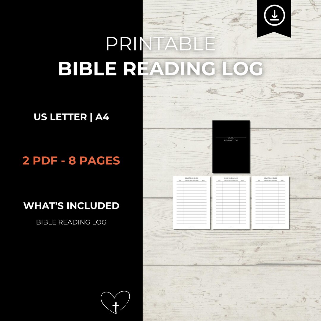 Daily Bible Reading Log Checklist Bible Reading Tracker Printable Bible ...