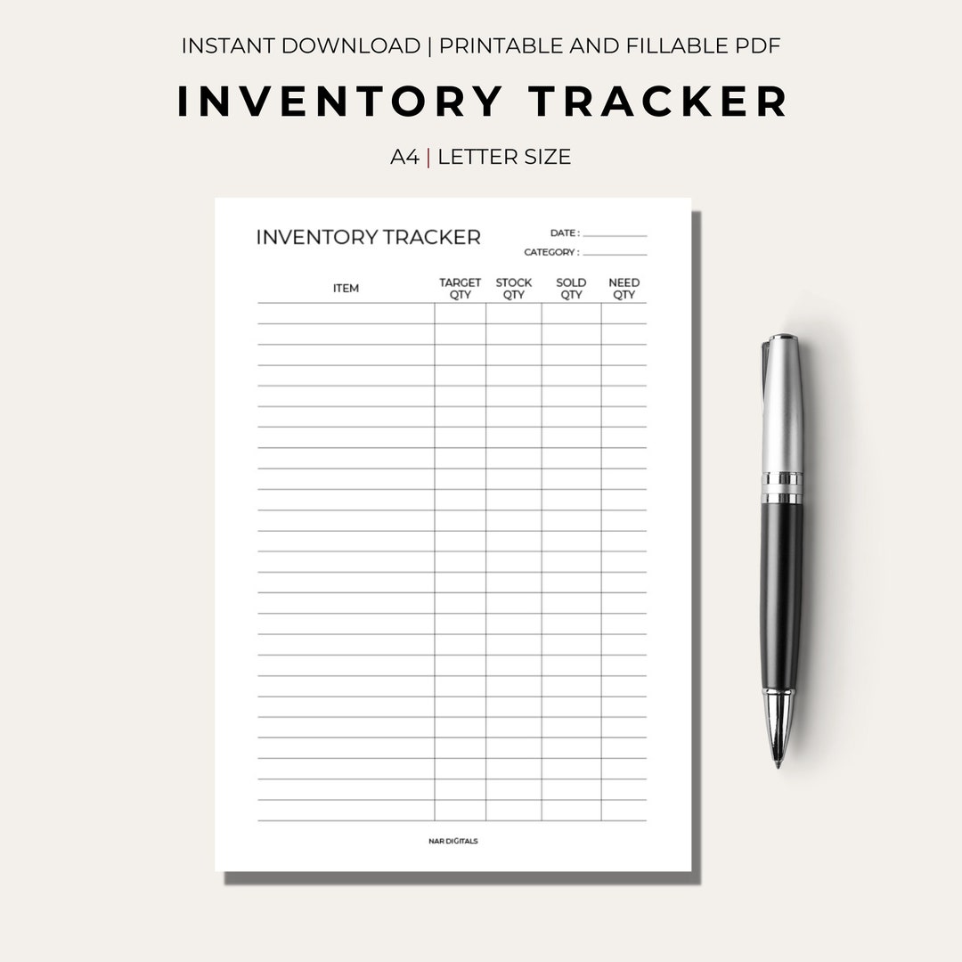 Inventory Sheet List Tracker Inventory Log Management Template for ...