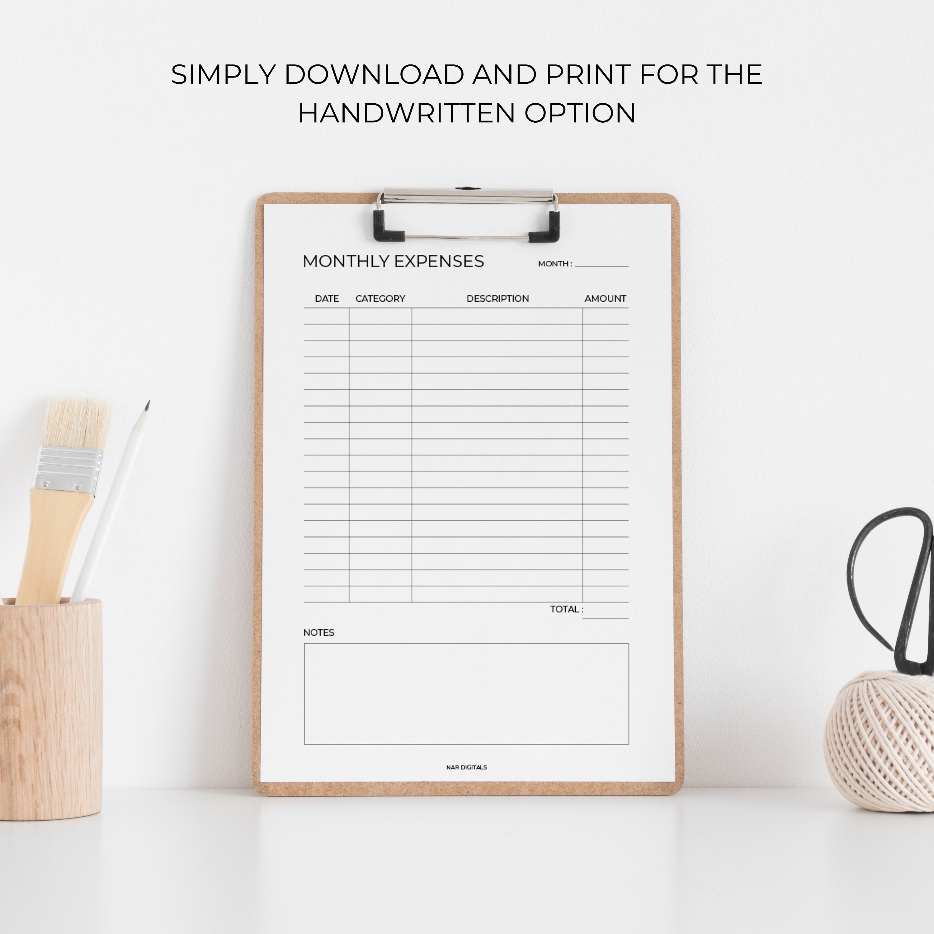 Monthly Expense Log Printable Tracker Spending Log Financial Planner ...