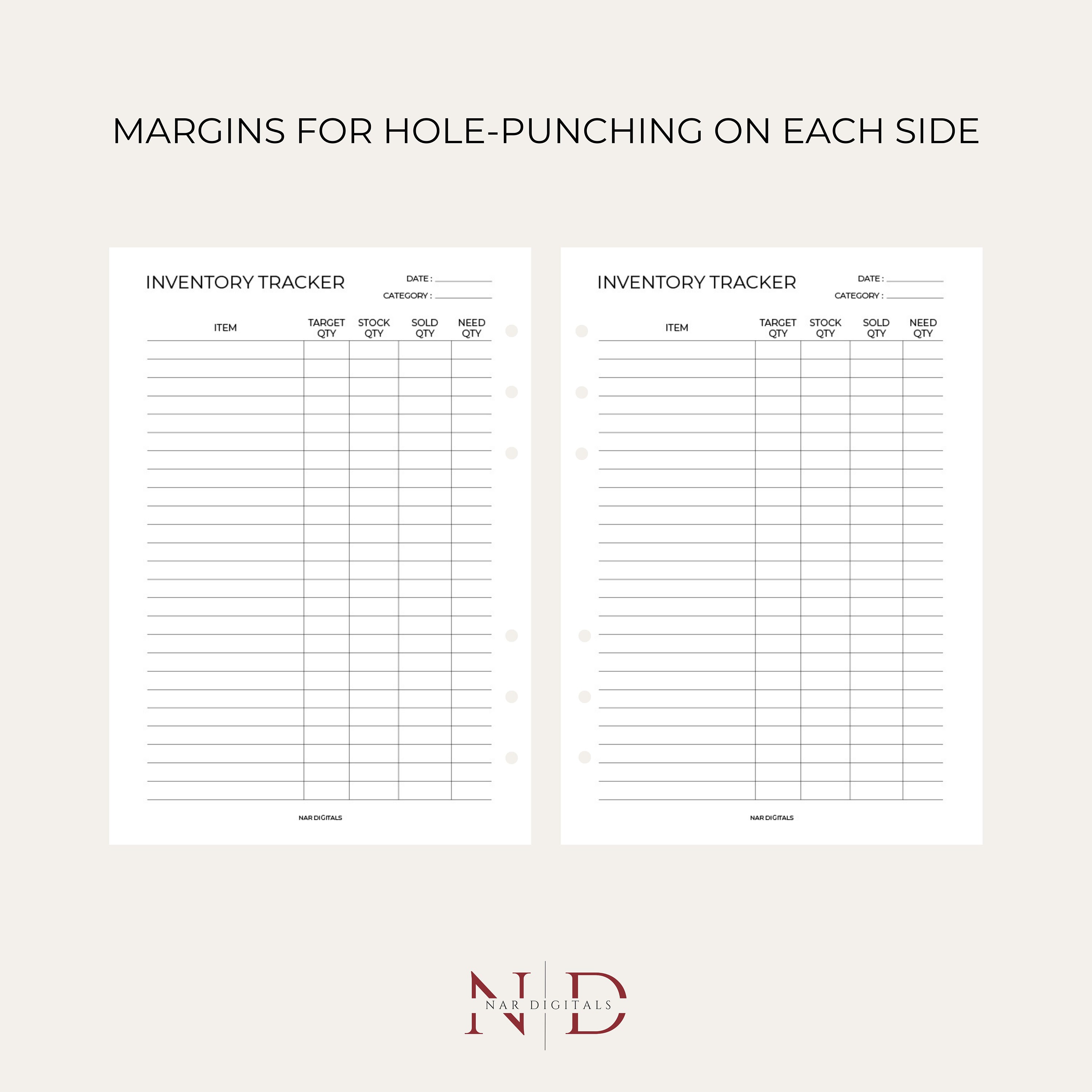 Inventory Sheet List Tracker Inventory Log Management Template for ...