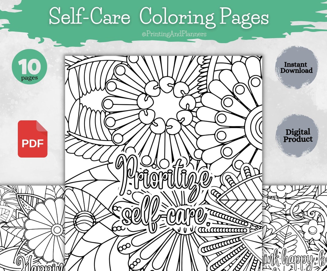 Printable Adult Colouring Pages With Positive Affirmations for Self ...